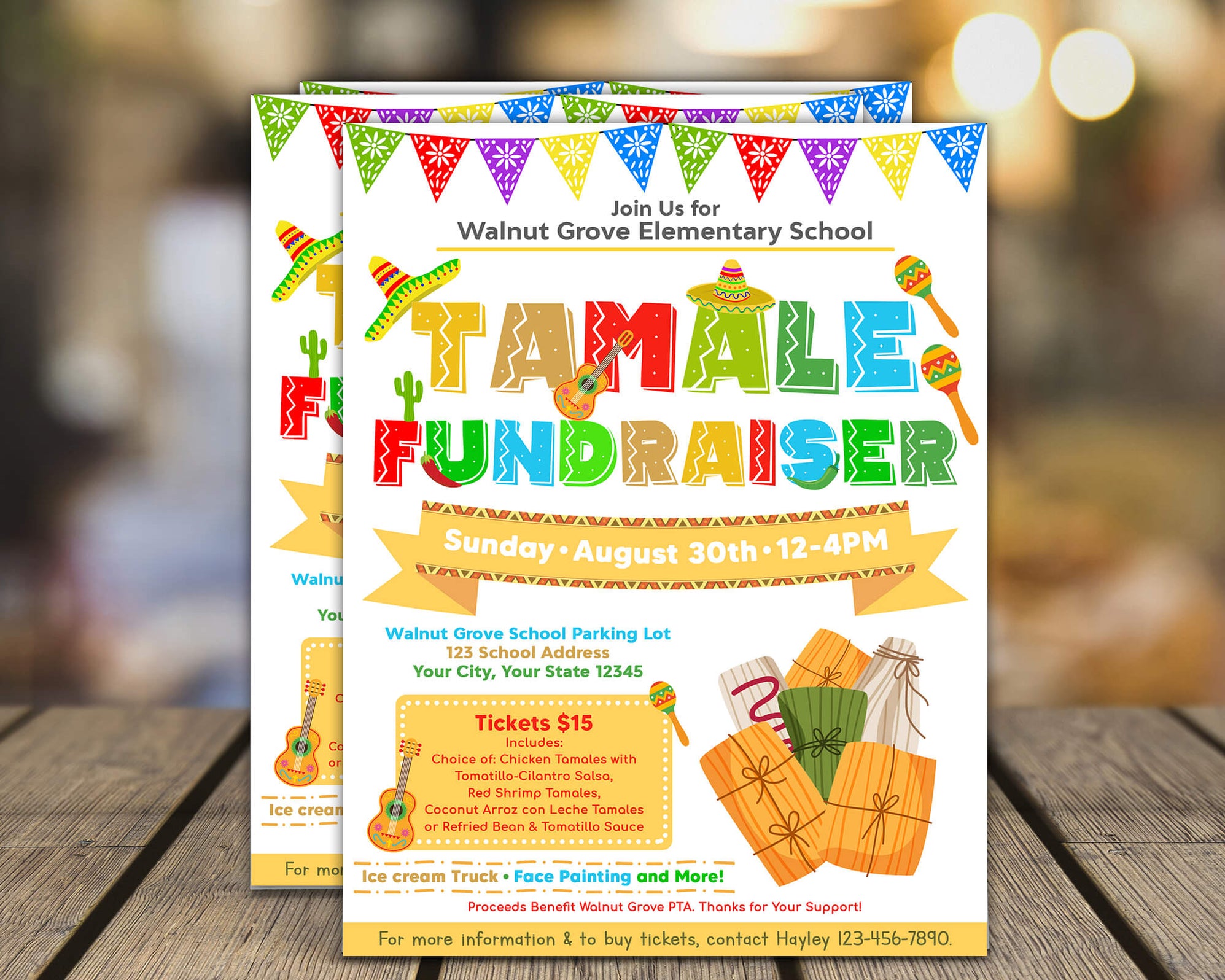 Editable Tamale Fundraiser Event Flyer Template - Posh Park