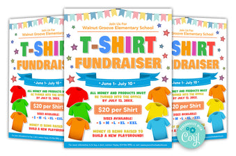 DIY T-Shirt Fundraier Flyer | School Spirit Wear Fundraiser Template ...