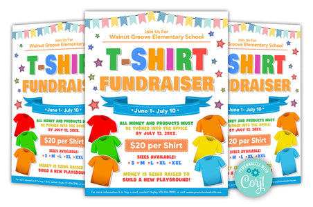 DIY T-Shirt Fundraier Flyer | School Spirit Wear Fundraiser Template ...