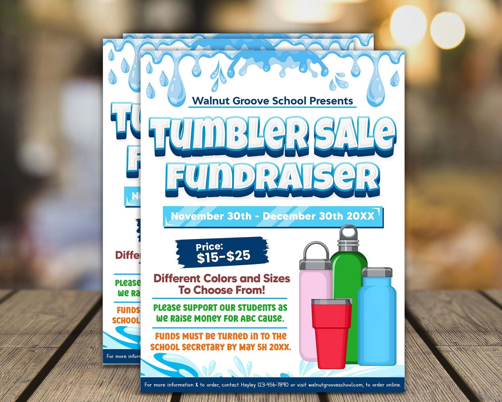 DIY Tumbler Sale Flyer | Editable Fundraiser Flyer Template - Posh Park