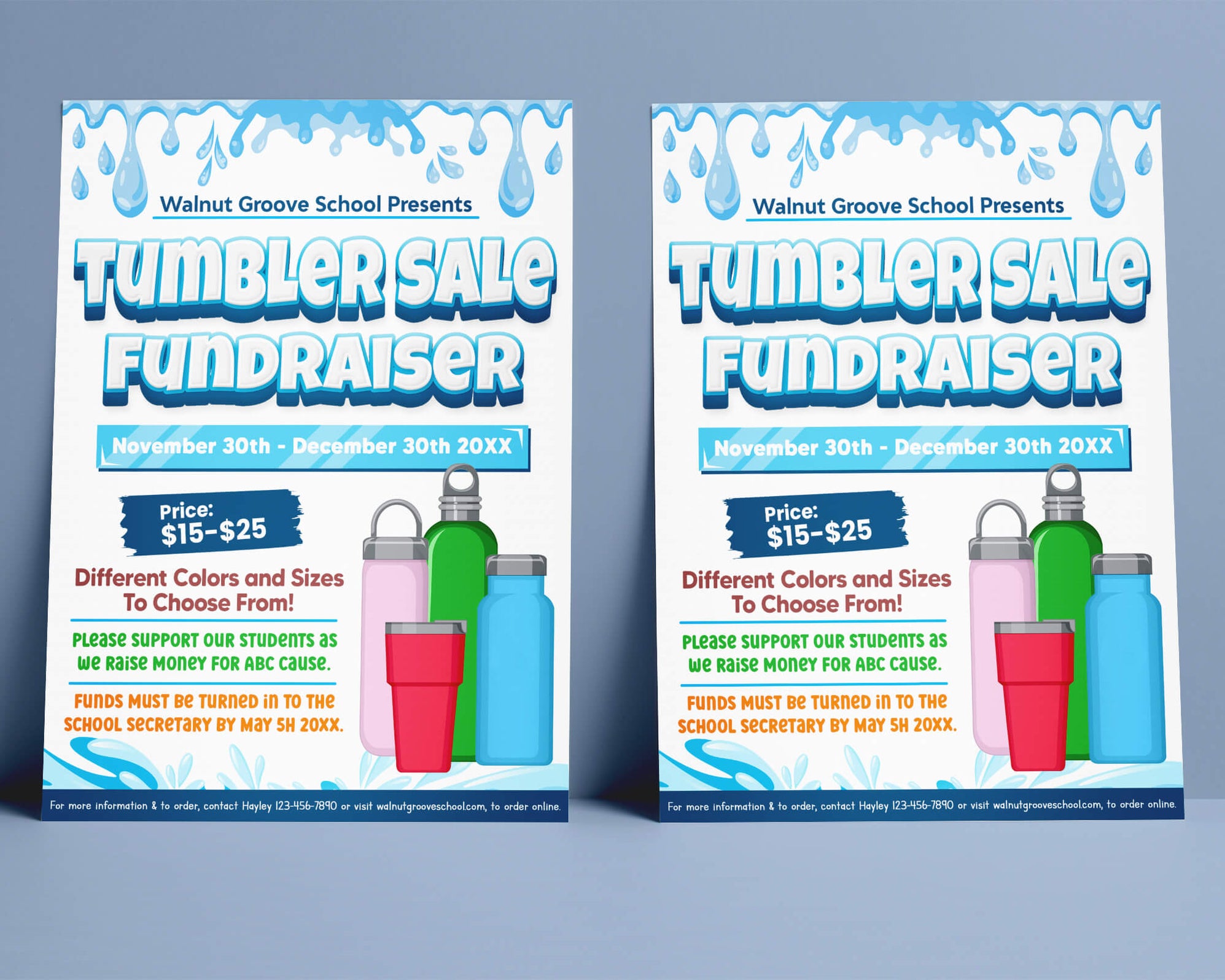 DIY Tumbler Sale Flyer | Editable Fundraiser Flyer Template - Posh Park