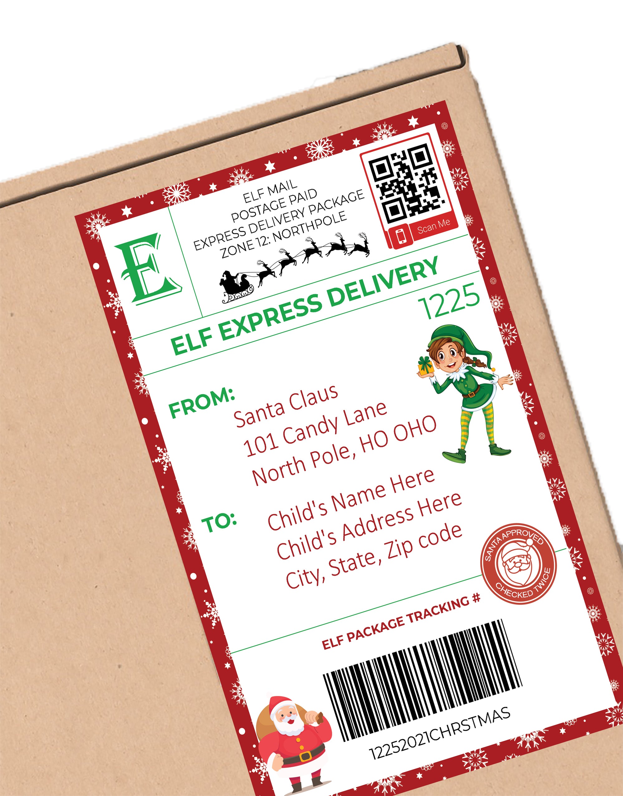 Editable Christmas Elf Gift Tags for Children - Posh Park