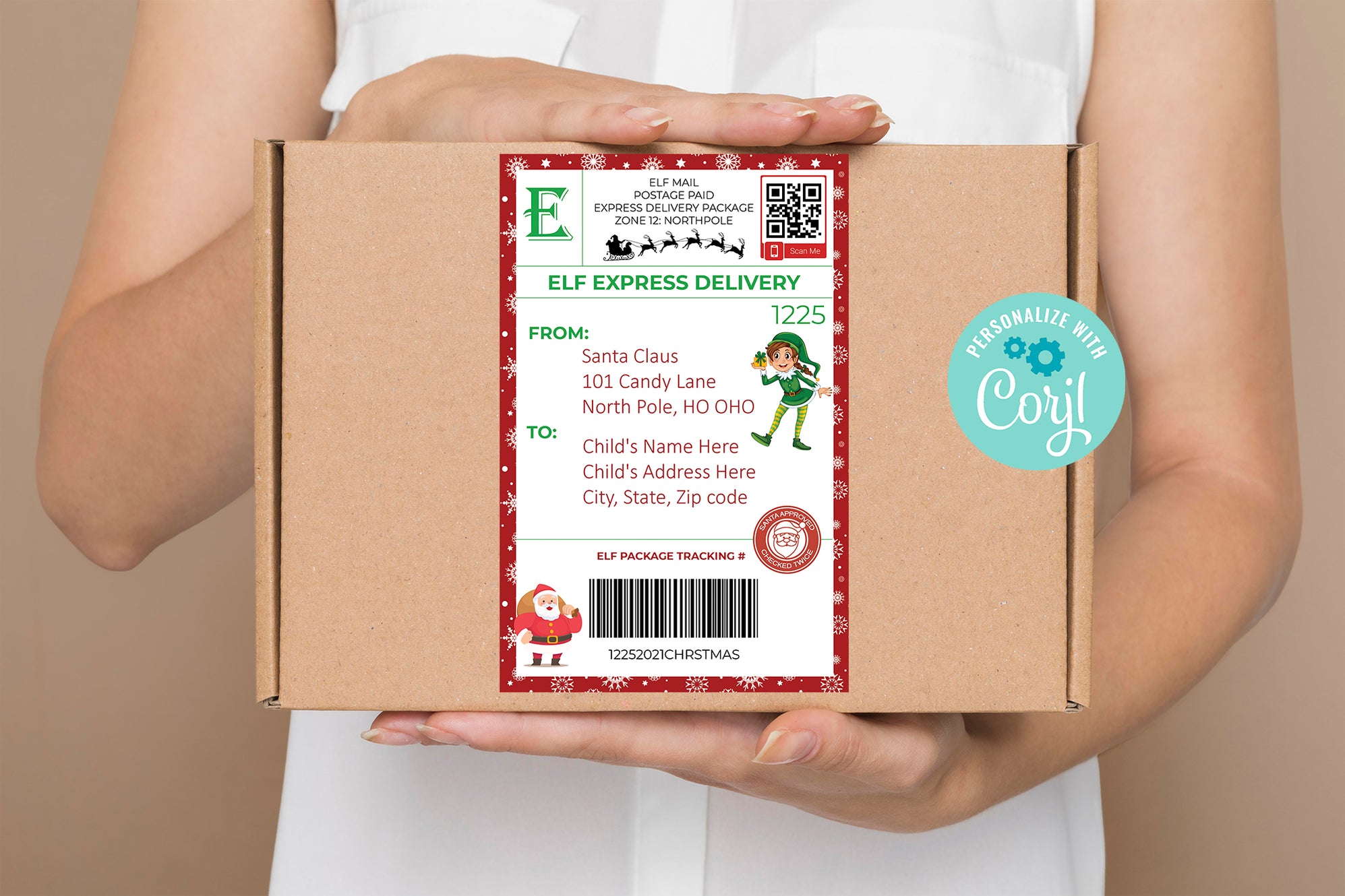 Editable Christmas Elf Gift Tags for Children - Posh Park