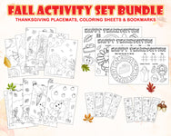 Printable Fall Activity Pages for Kids Bundle, PDF Thanksgiving Activi ...