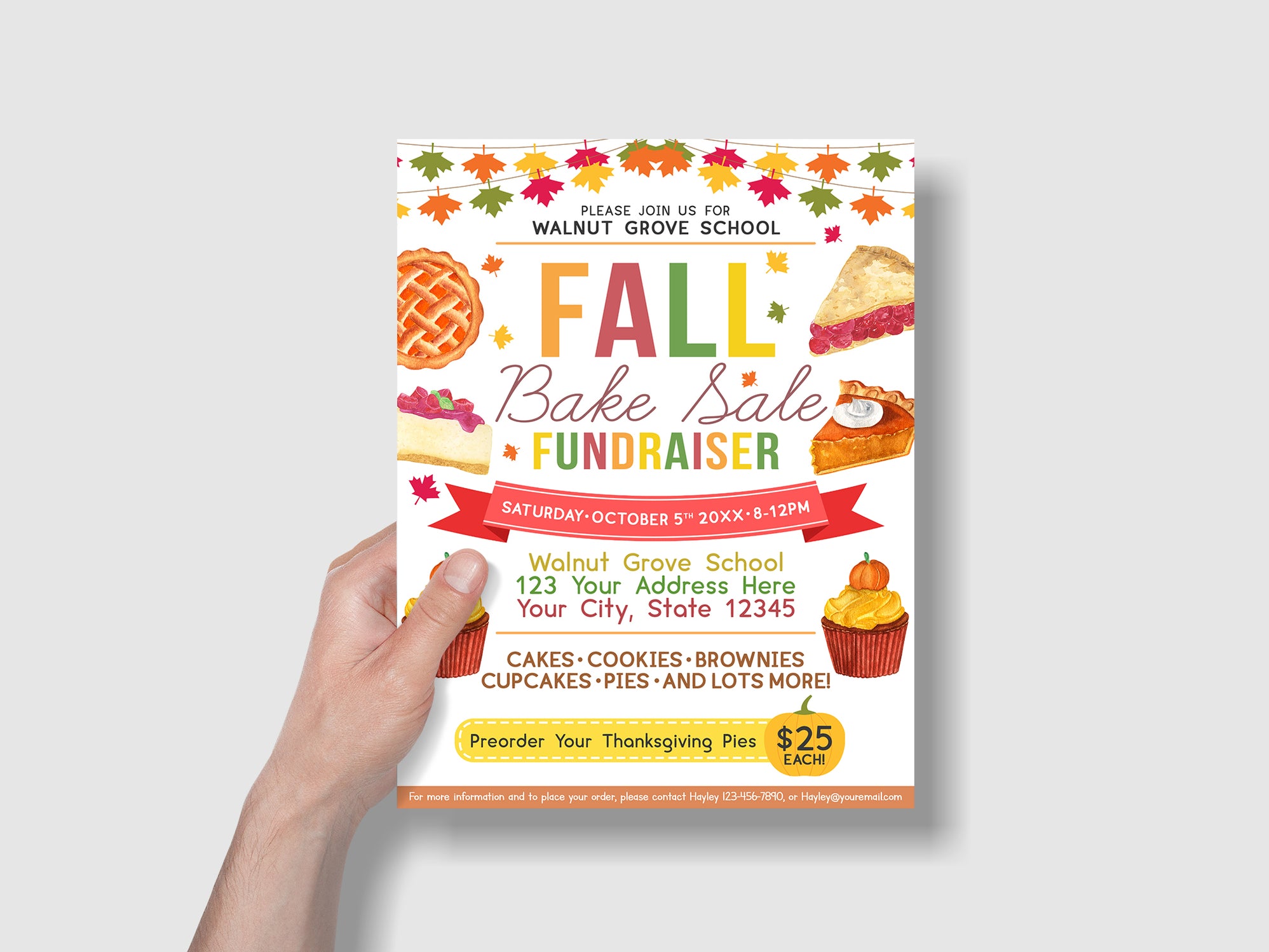 Editable DIY Fall Bake Sale Flyer — Posh Park