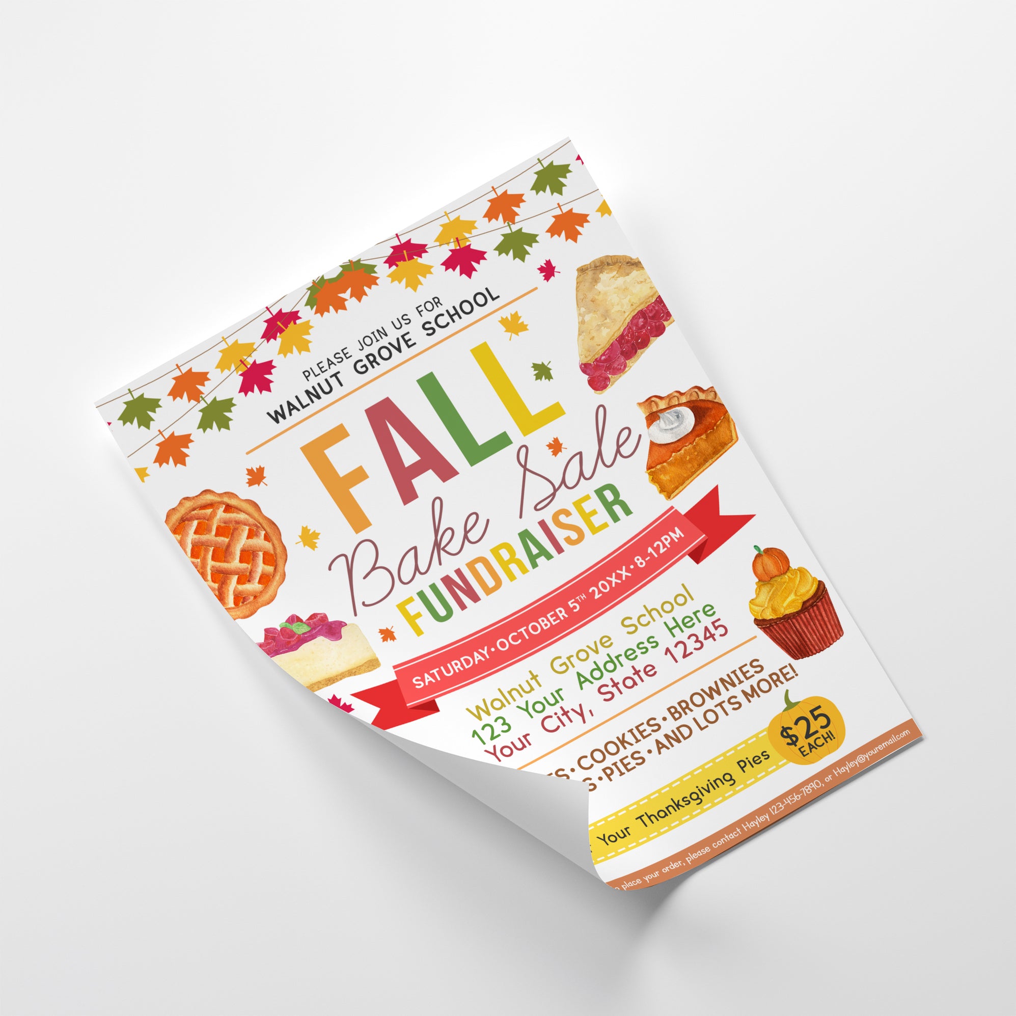 Editable DIY Fall Bake Sale Flyer — Posh Park