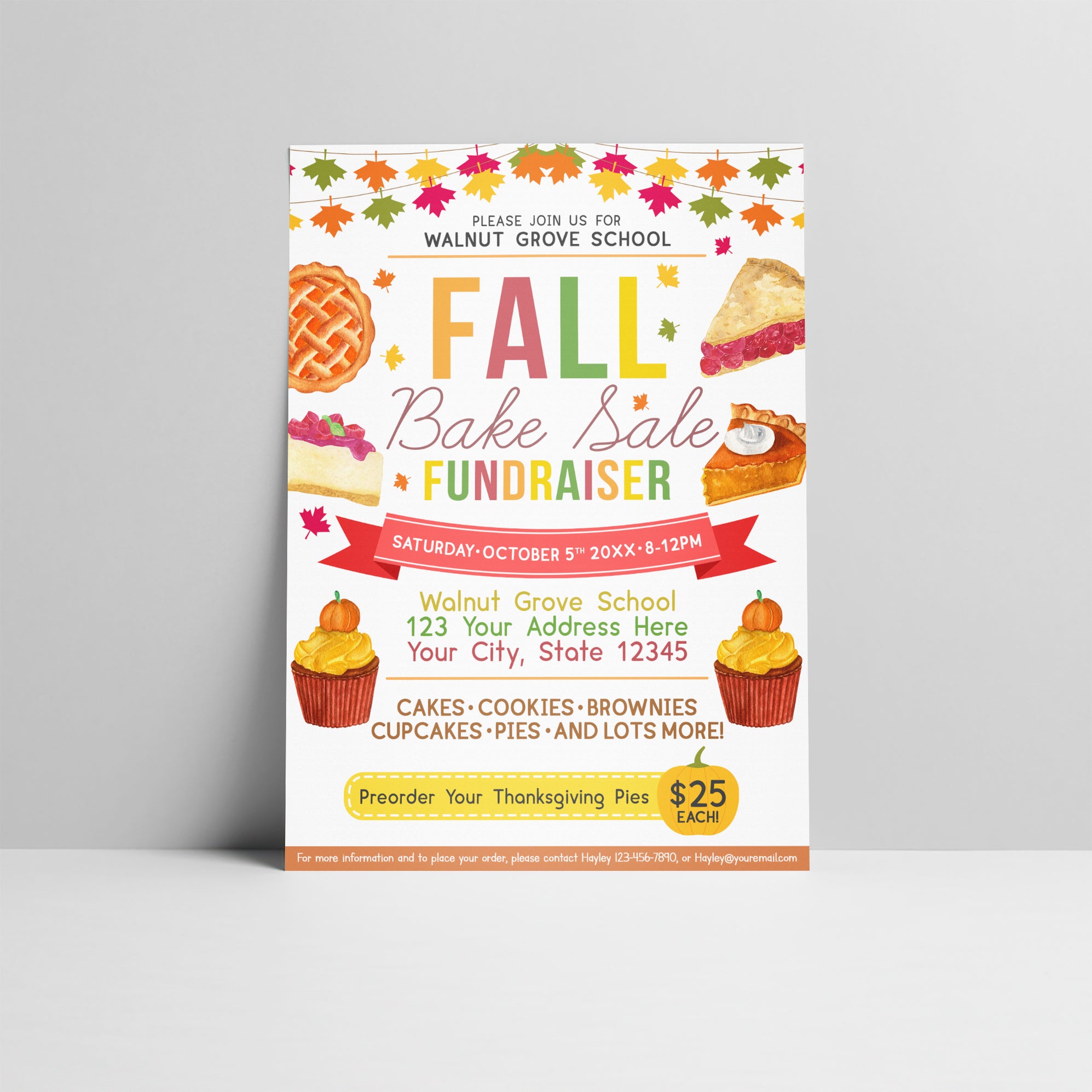 Editable DIY Fall Bake Sale Flyer — Posh Park