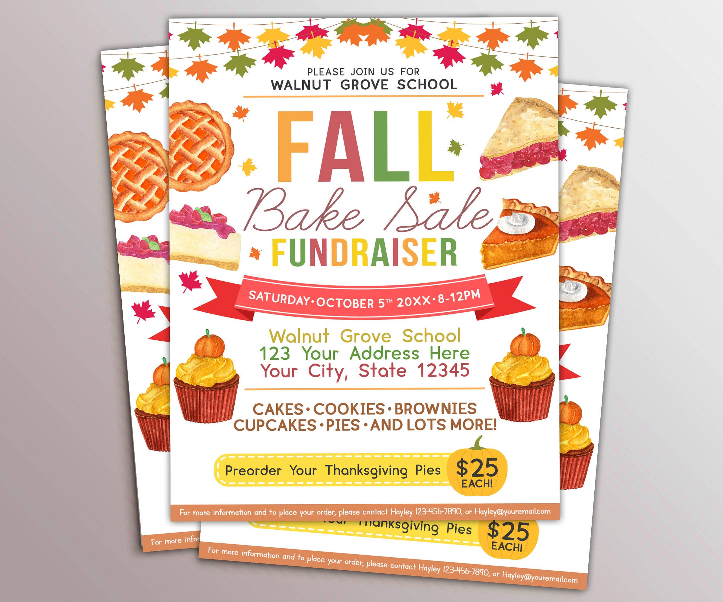 Editable DIY Fall Bake Sale Flyer — Posh Park