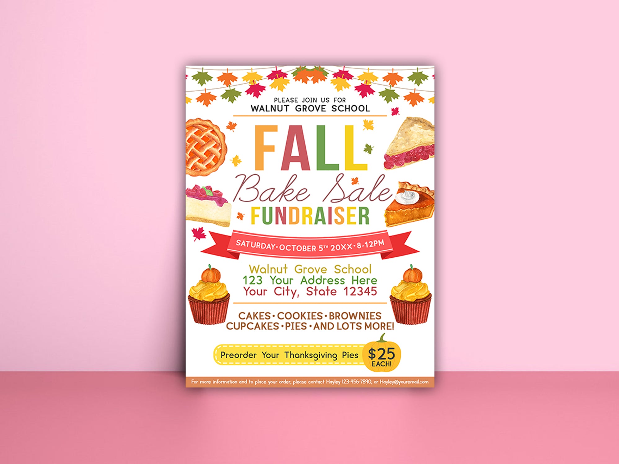 Editable DIY Fall Bake Sale Flyer — Posh Park