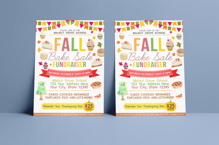 Fall Bake Sale Flyer, Editable Community Fundraiser Invite, Fall Churc ...