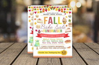 Fall Bake Sale Flyer, Editable Community Fundraiser Invite, Fall Churc ...