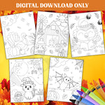 Printable Autumn Coloring Book Bundle, PDF Autumn Fall Thanksgiving Co ...
