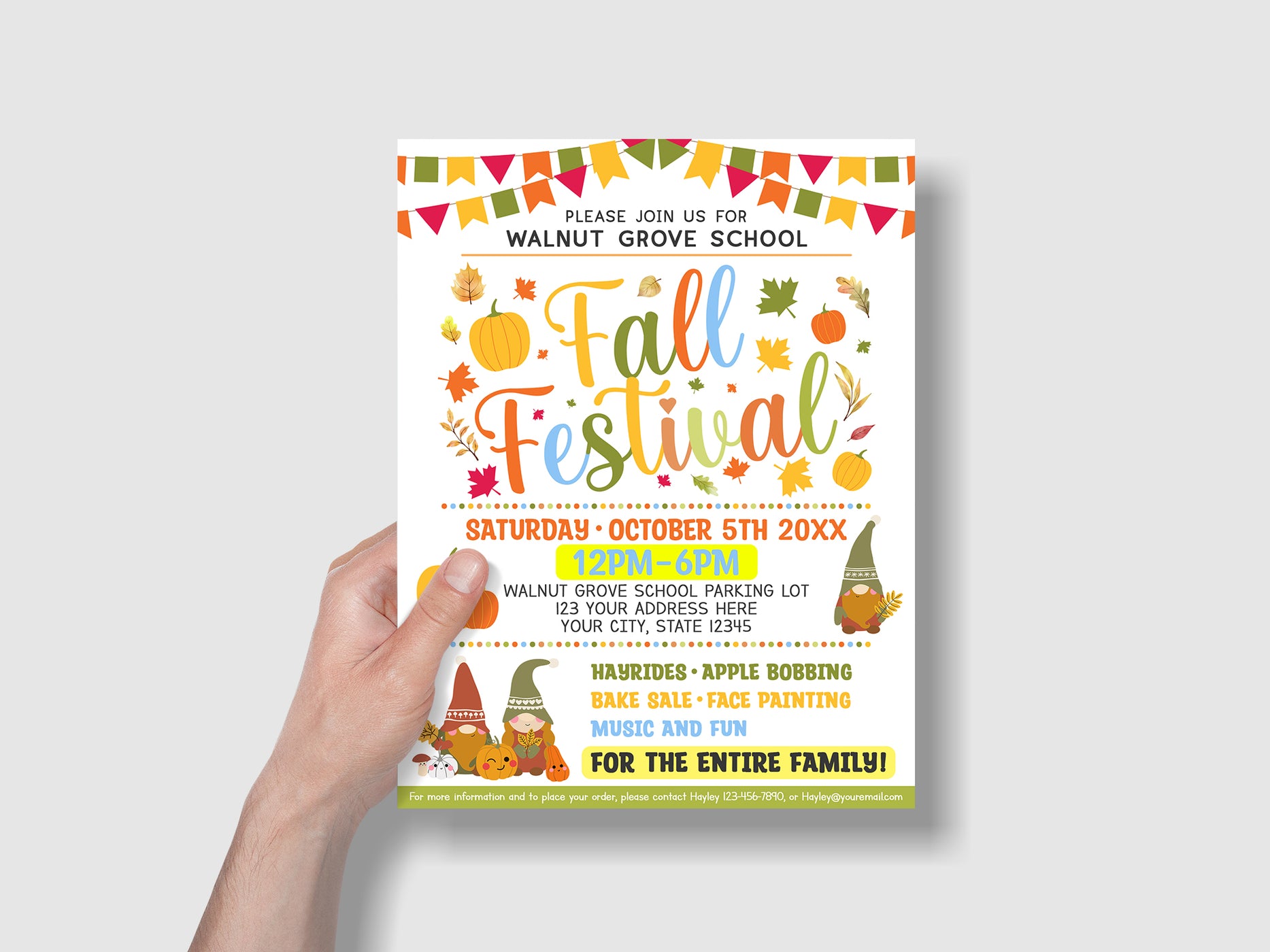 Fall Festival Flyer, Editable School Event Flyer, Church School Commun ...