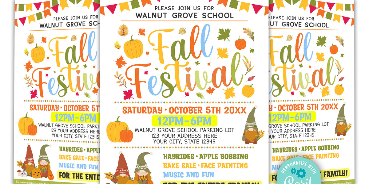 Fall Festival Flyer, Editable School Event Flyer, Church School Commun ...