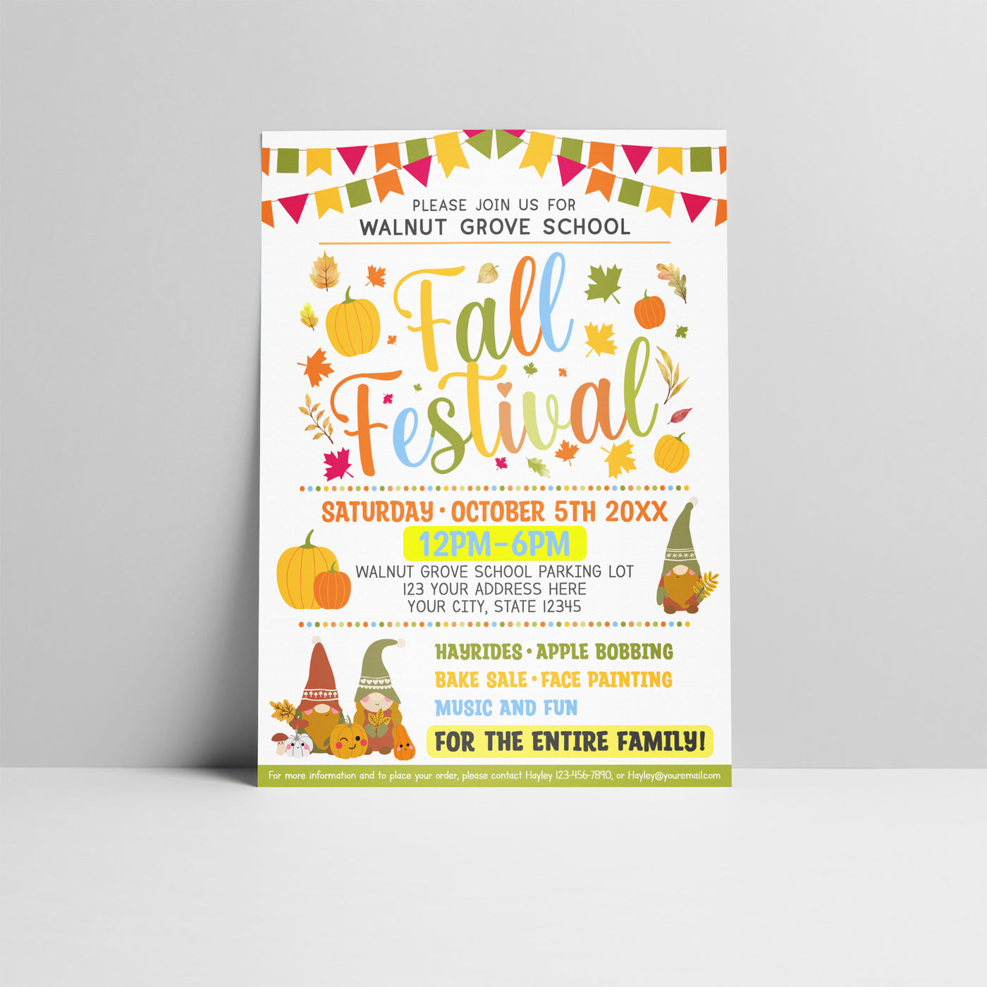 Fall Festival Flyer, Editable School Event Flyer, Church School Commun ...
