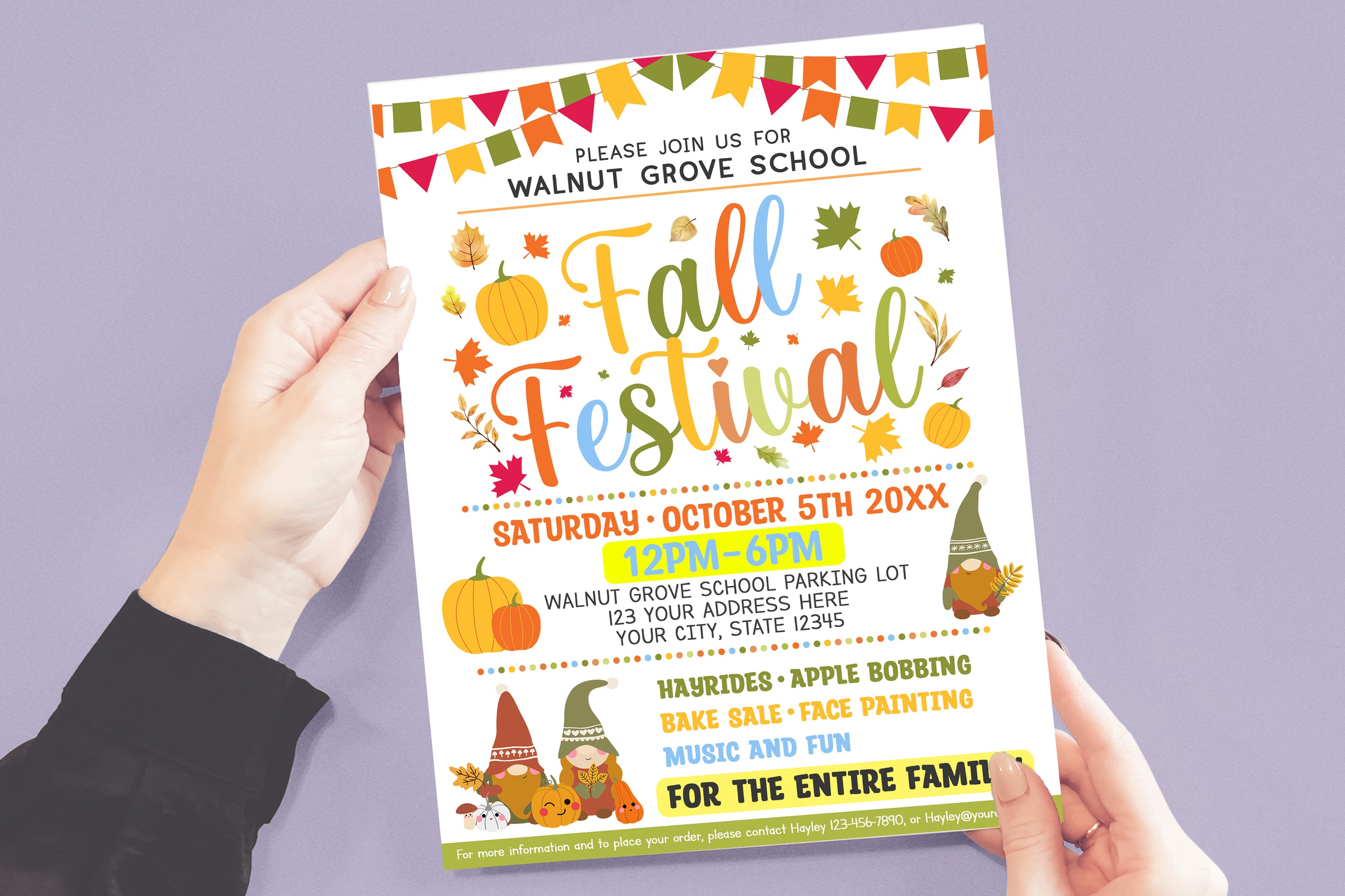 Fall Festival Flyer, Editable School Event Flyer, Church School Commun ...