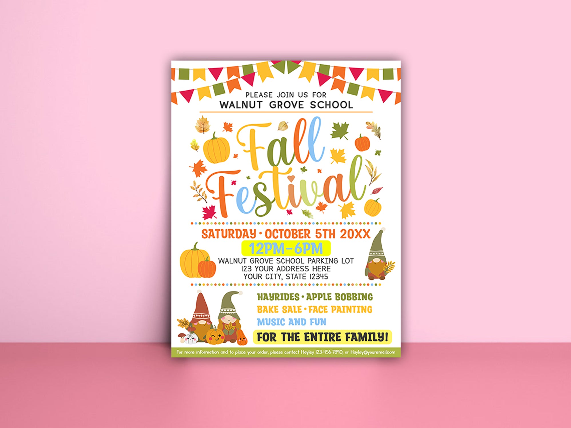Fall Festival Flyer, Editable School Event Flyer, Church School Commun ...