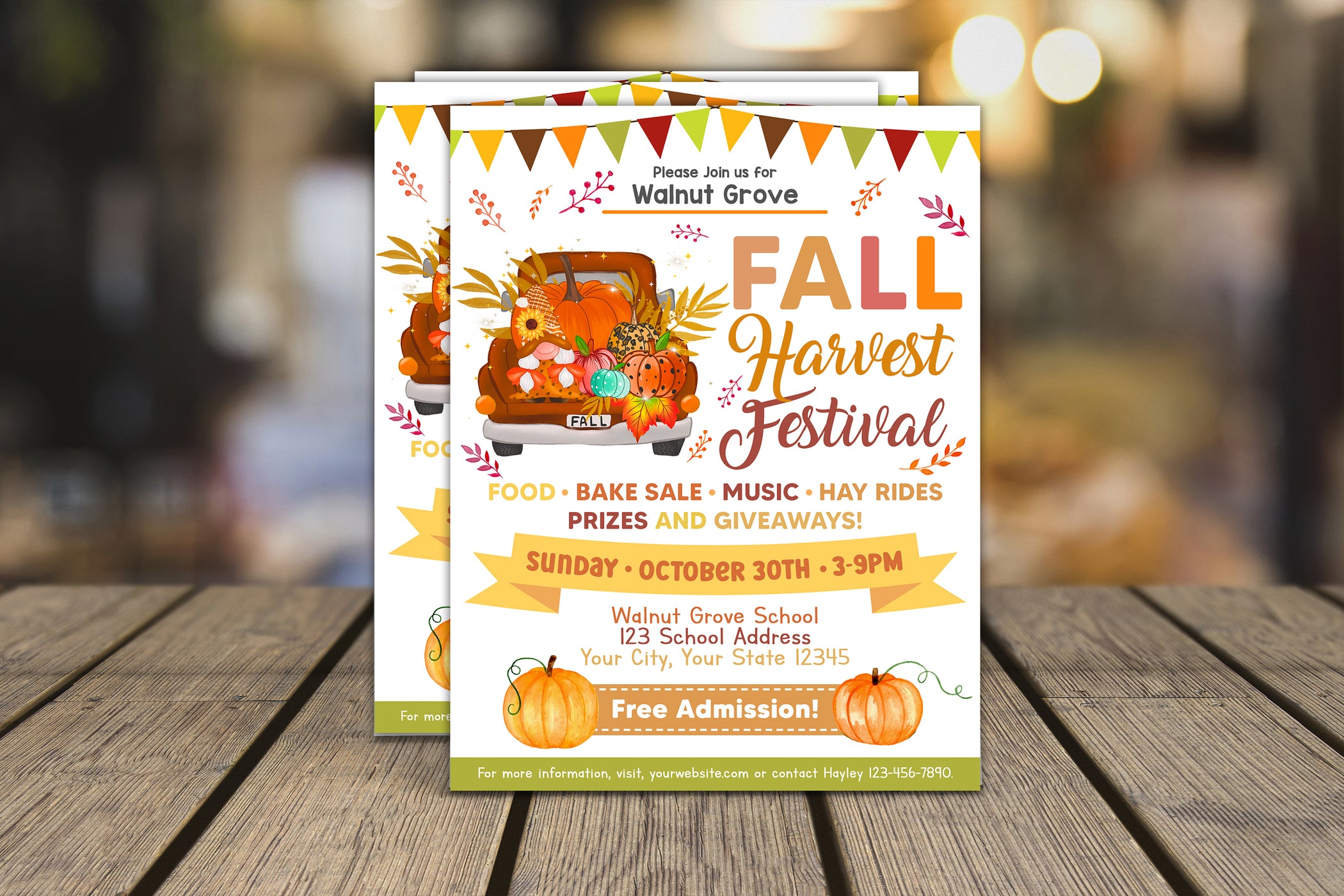 Fall Harvest Festival Flyer, Editable Fall Harvest Invite Flyer, Fall ...
