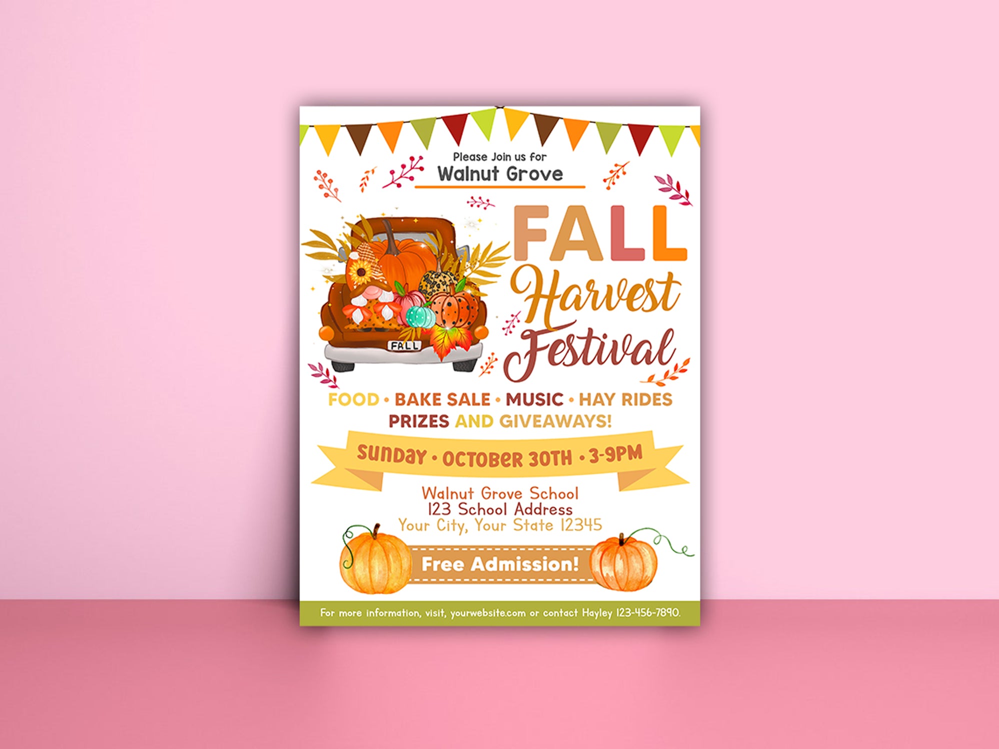 Fall Harvest Festival Flyer, Editable Fall Harvest Invite Flyer, Fall ...