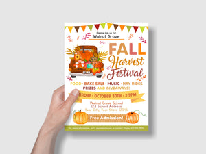 Fall Harvest Festival Flyer, Editable Fall Harvest Invite Flyer, Fall ...