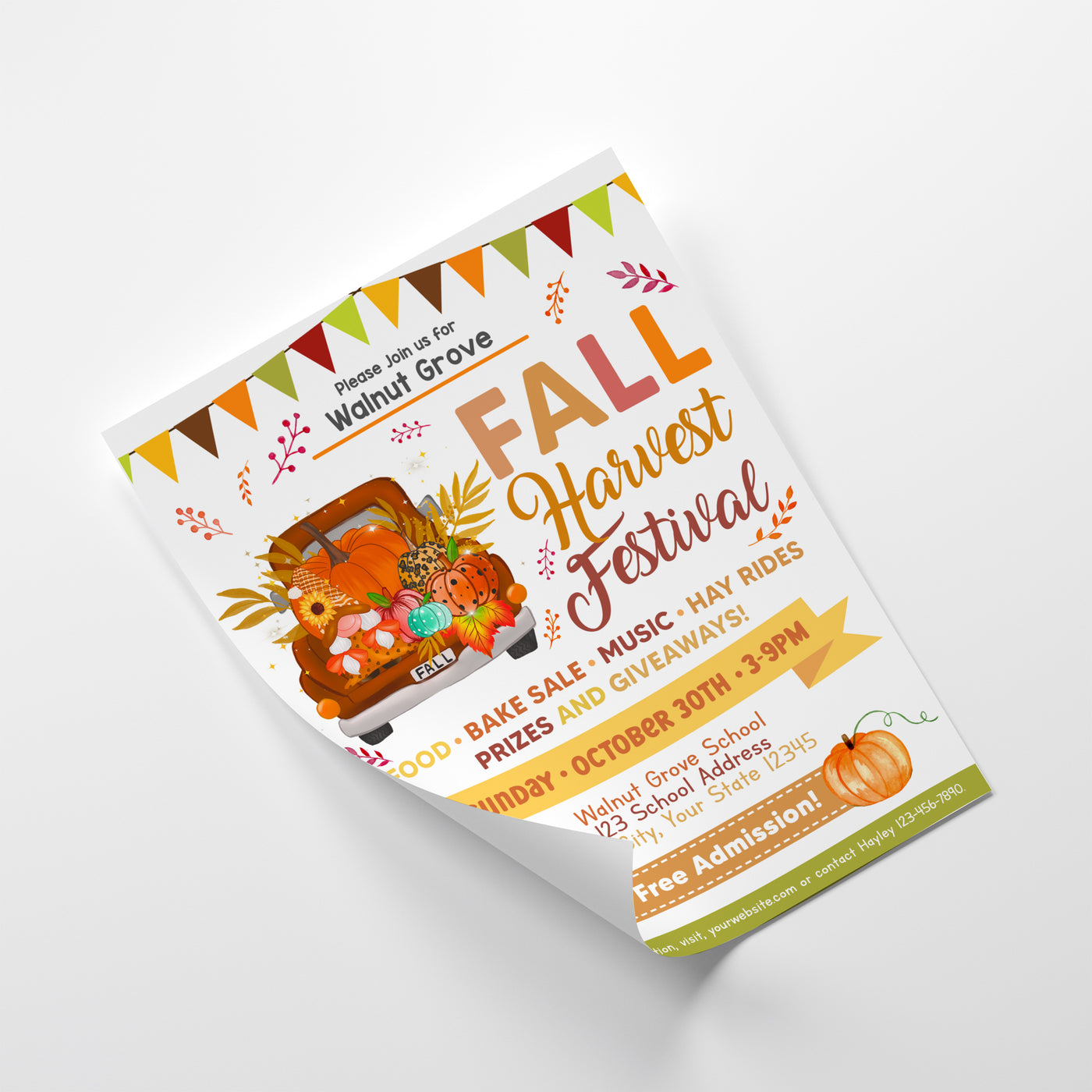 Fall Harvest Festival Flyer, Editable Fall Harvest Invite Flyer, Fall ...