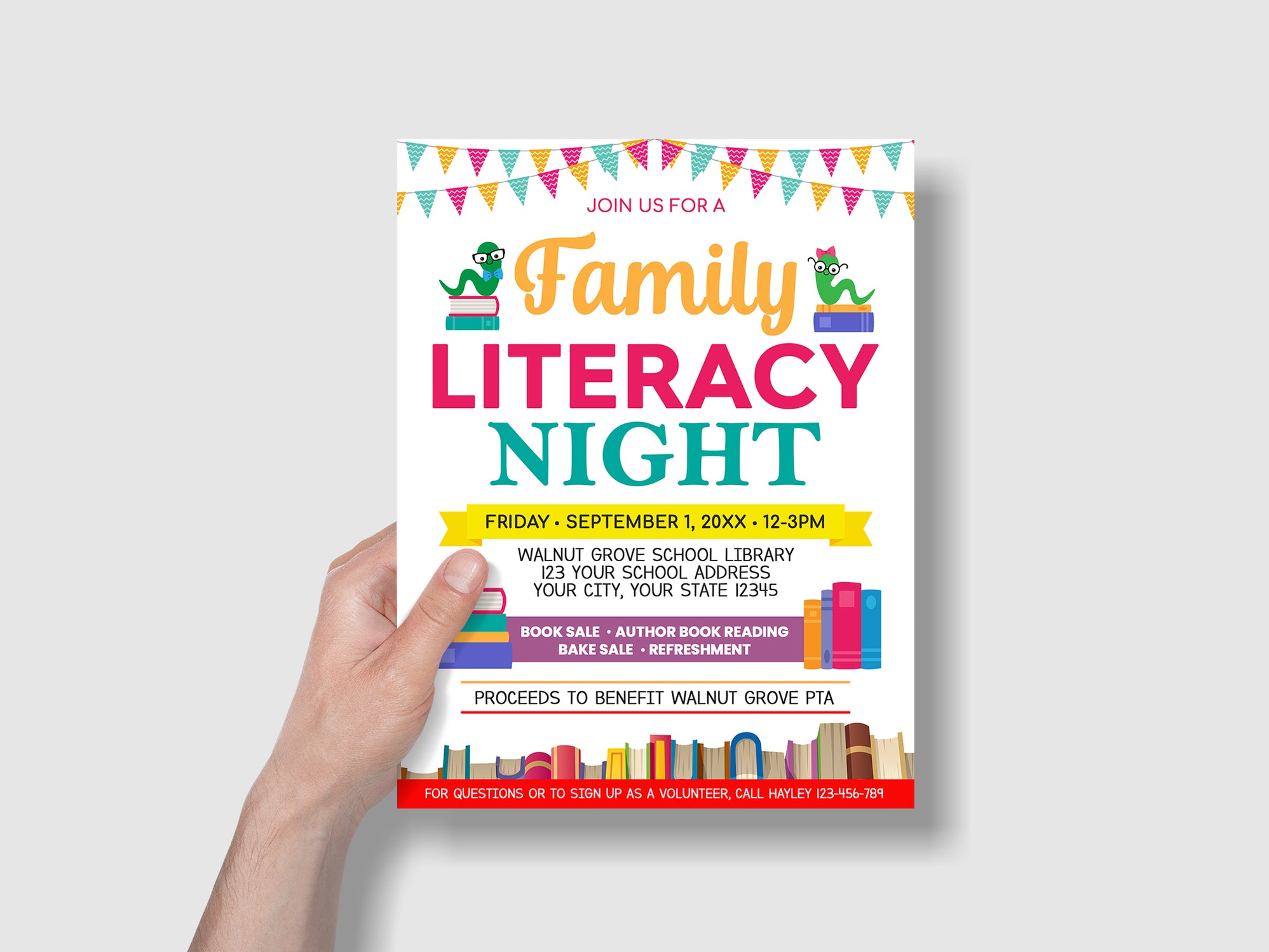 DIY Editable Family Literacy Night Flyer Template — Posh Park