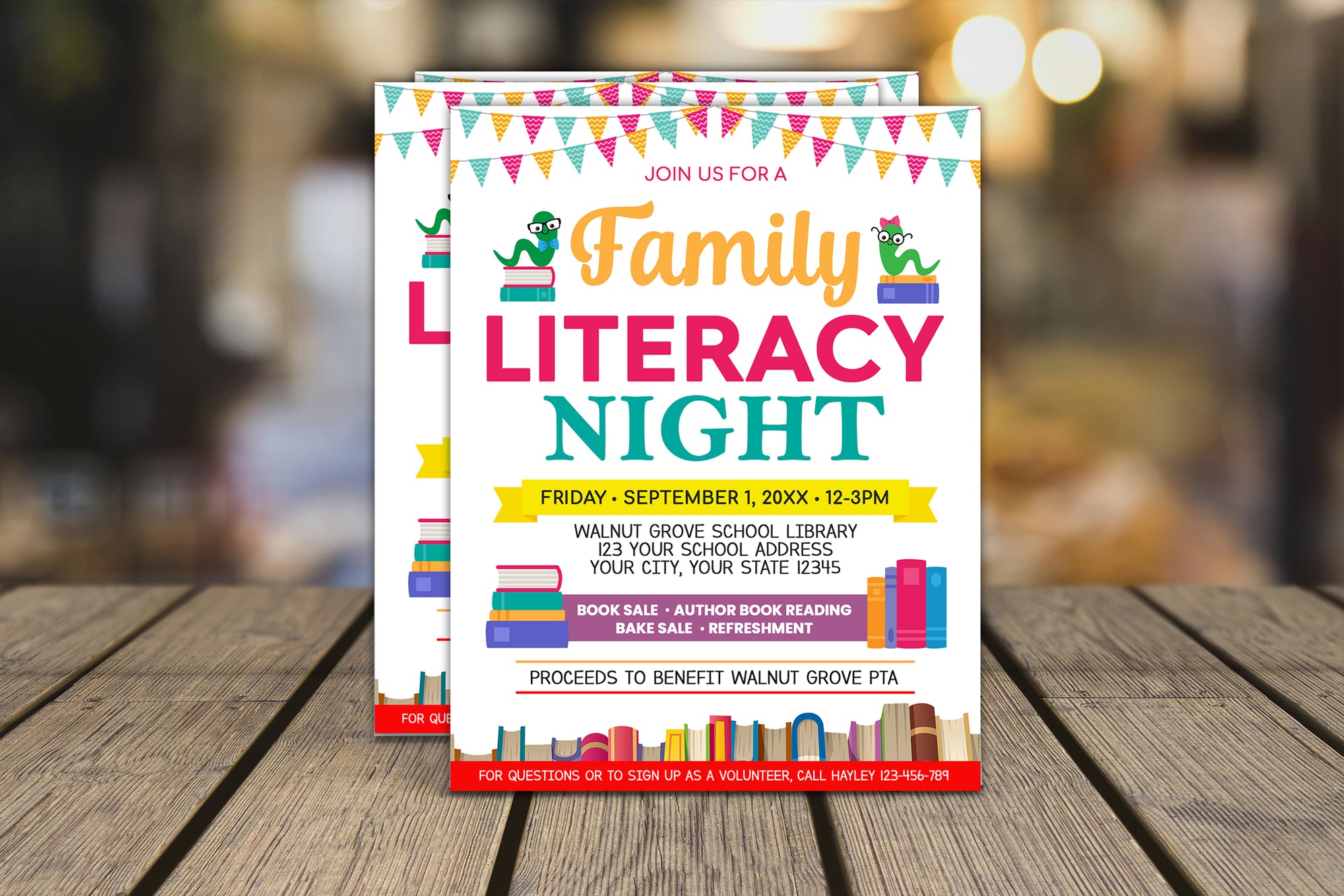 DIY Editable Family Literacy Night Flyer Template — Posh Park