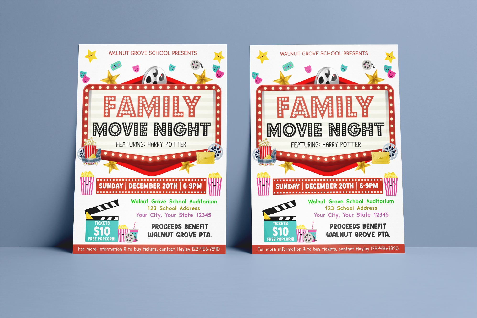 Customizable Family Movie Night Flyer Template — Posh Park