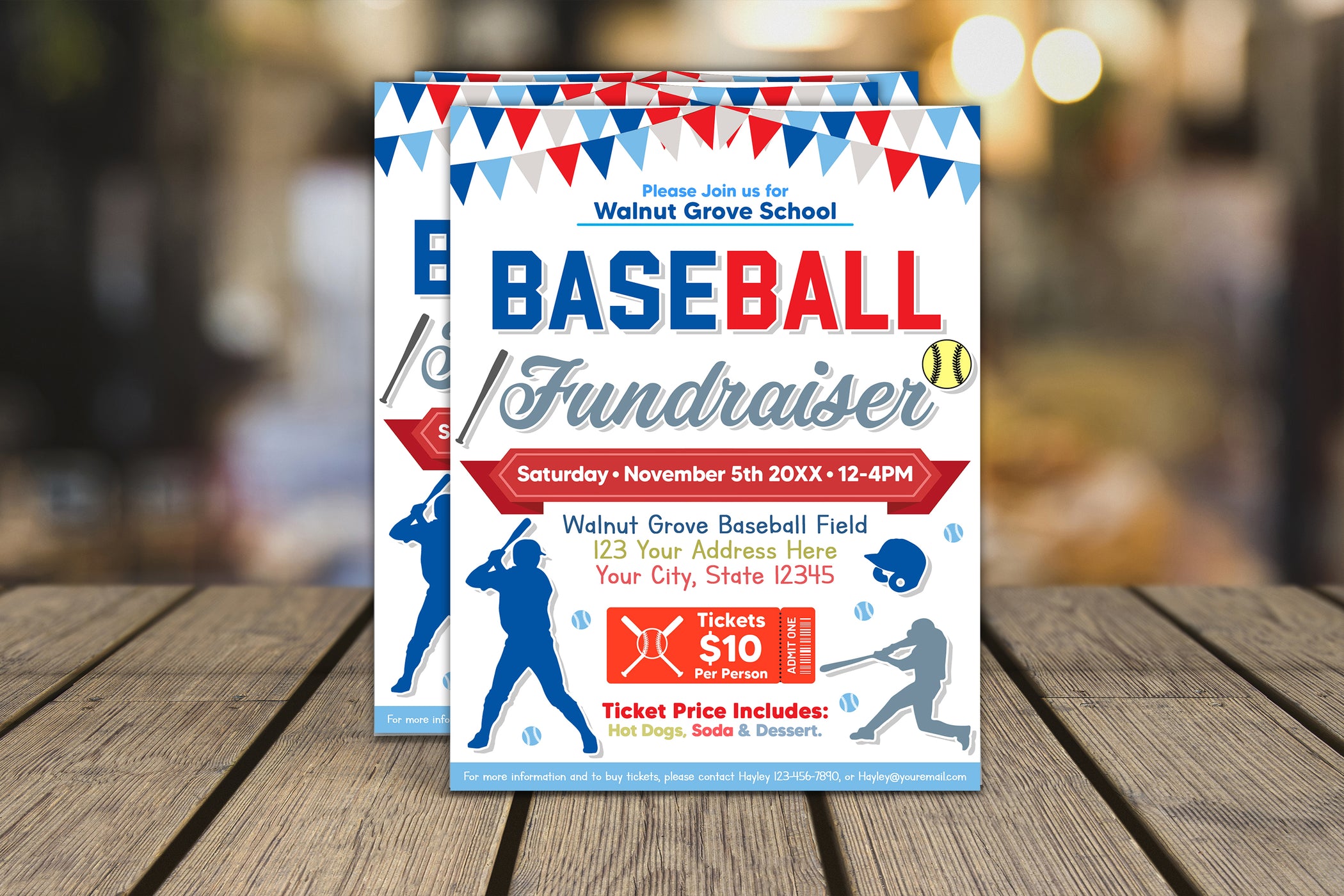 Customizable Baseball Fundraiser Flyer, Editable Fundraiser Event, Bas ...