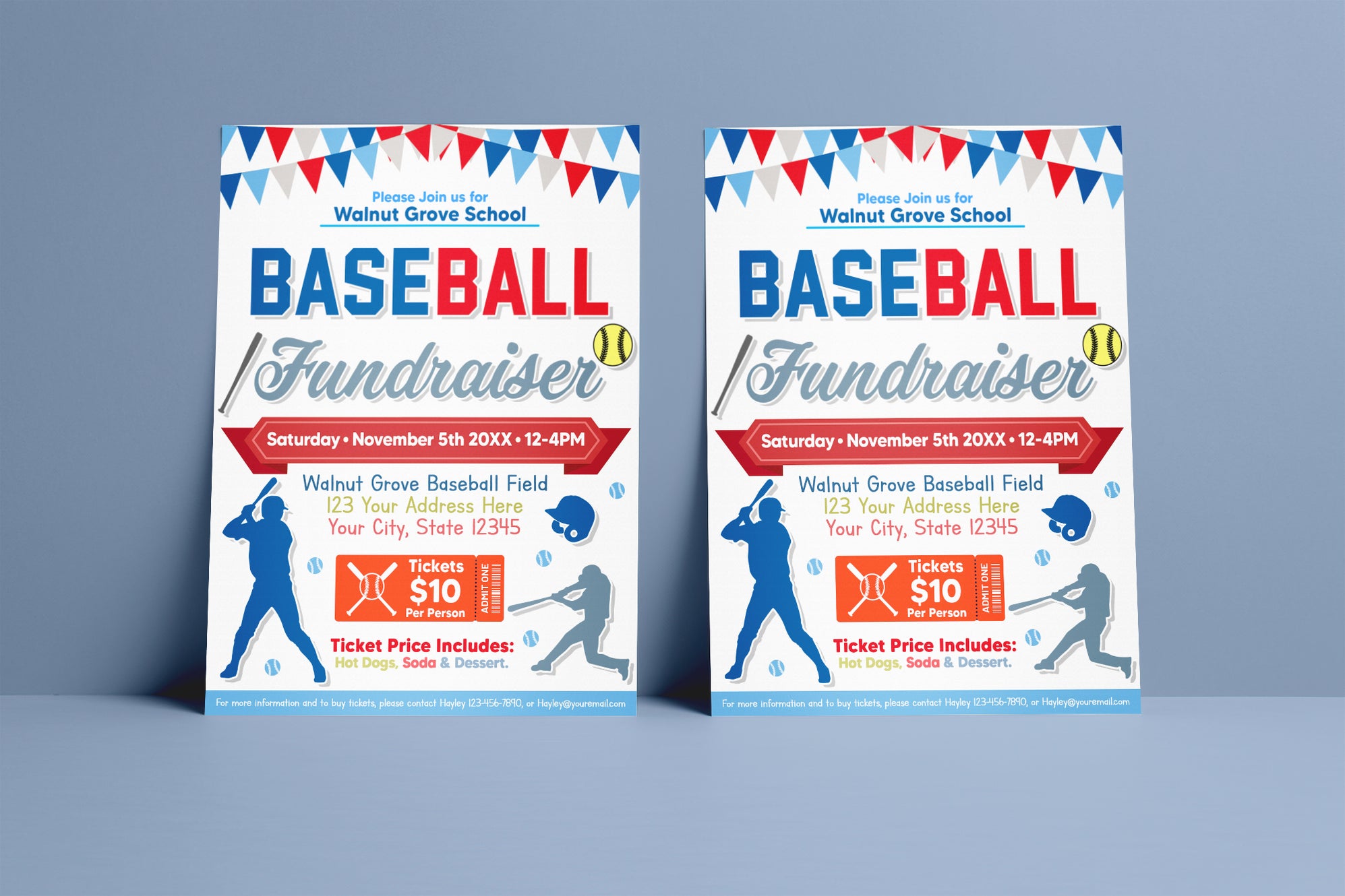 Customizable Baseball Fundraiser Flyer, Editable Fundraiser Event, Bas ...