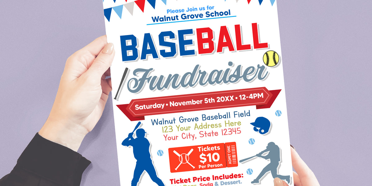 Customizable Baseball Fundraiser Flyer, Editable Fundraiser Event, Bas ...