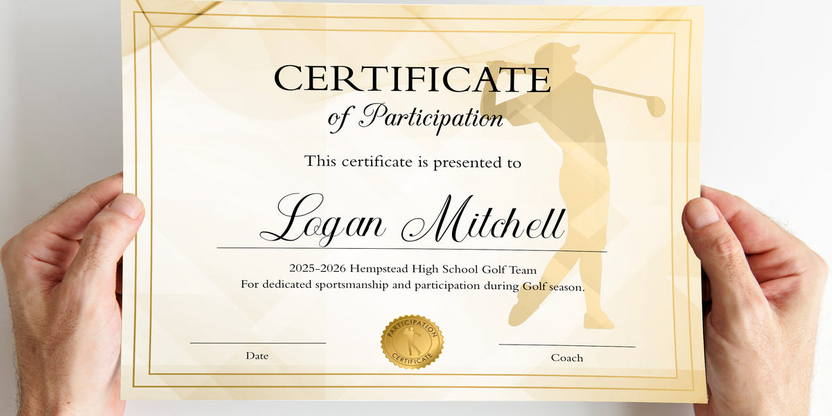 DIY Editable Golf Certificate Template for Boys, Customizable Golf Par ...