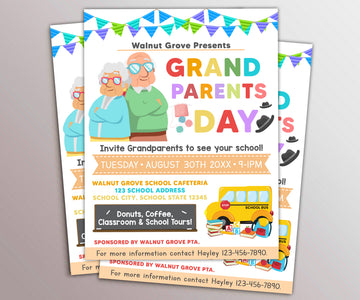 Grandparents Day Invite Template, DIY Family School Printable Invite ...