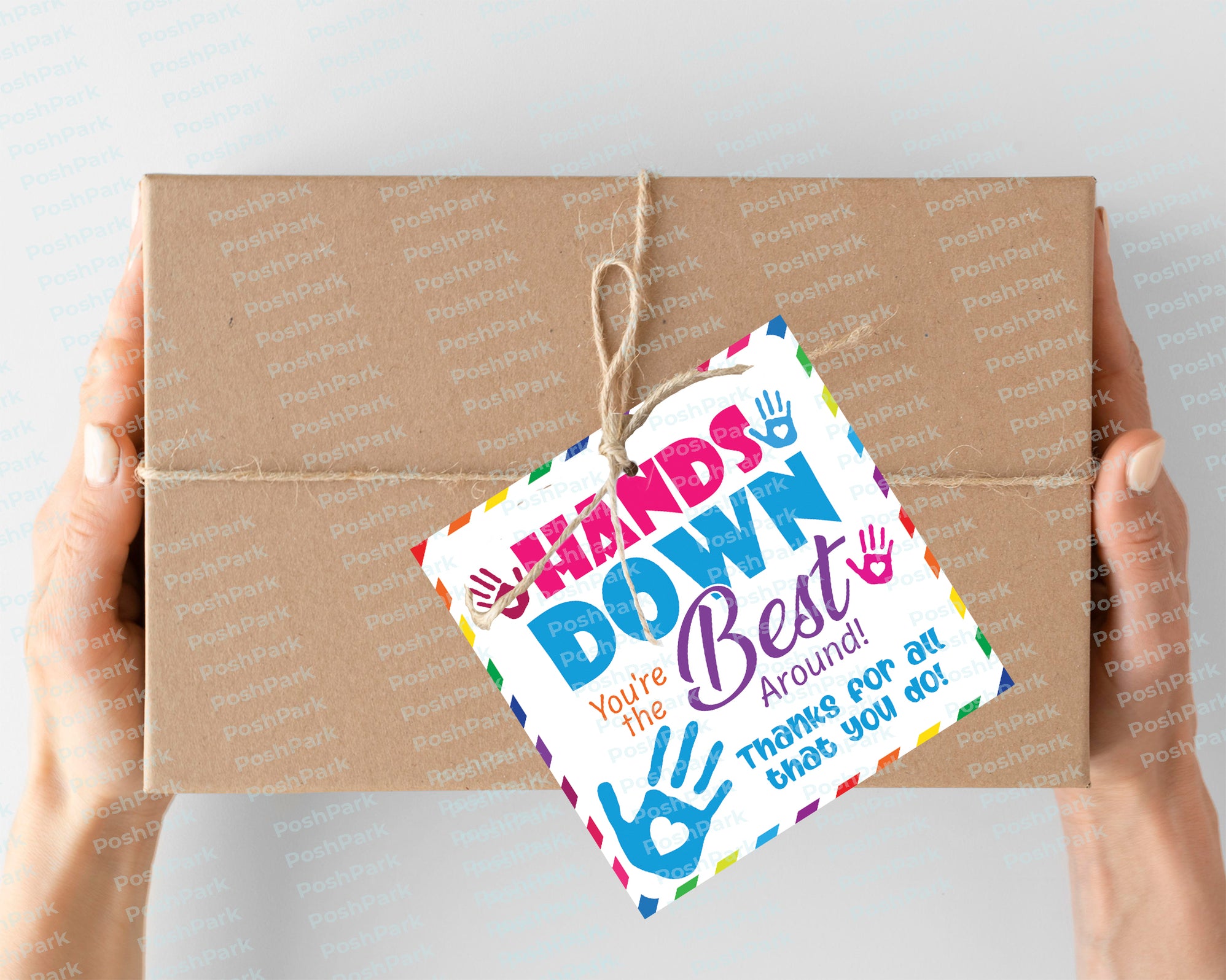 Printable Hands Down You're The Best Around Gift Tag, PDF Teacher Appr ...