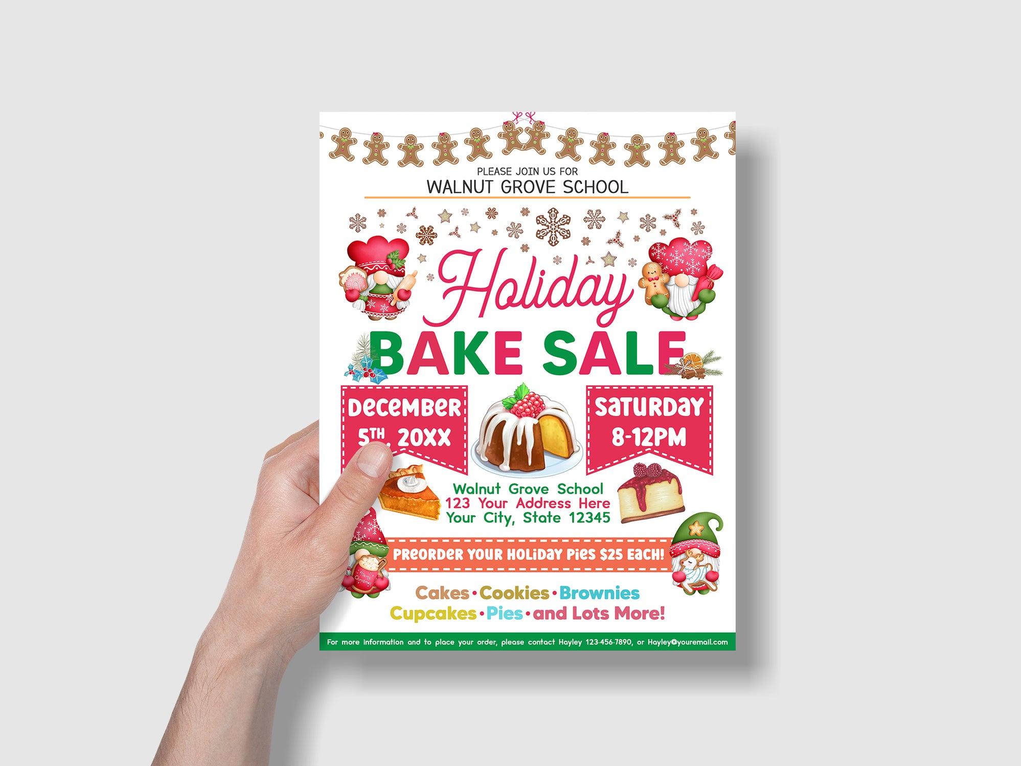 DIY Editable Holiday Sale Flyer Template, School Family Fundraiser Eve ...