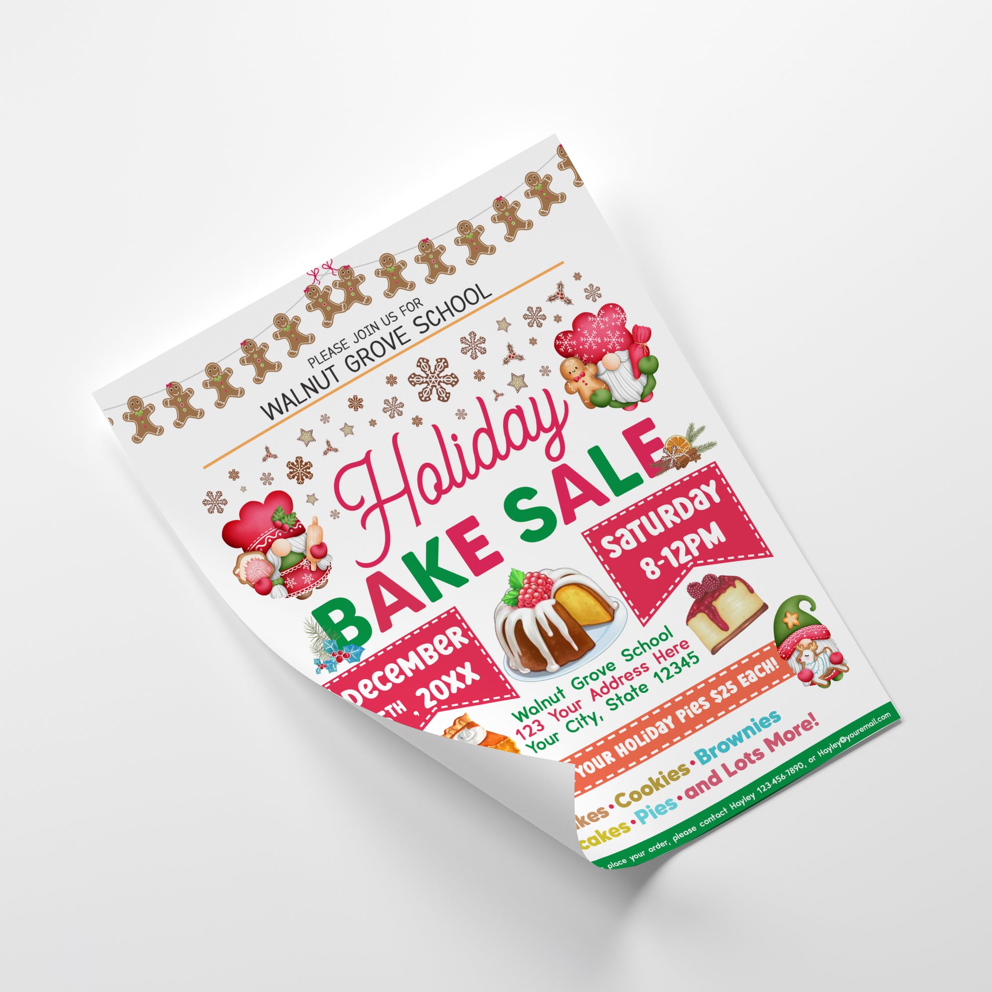 DIY Editable Holiday Sale Flyer Template, School Family Fundraiser Eve ...