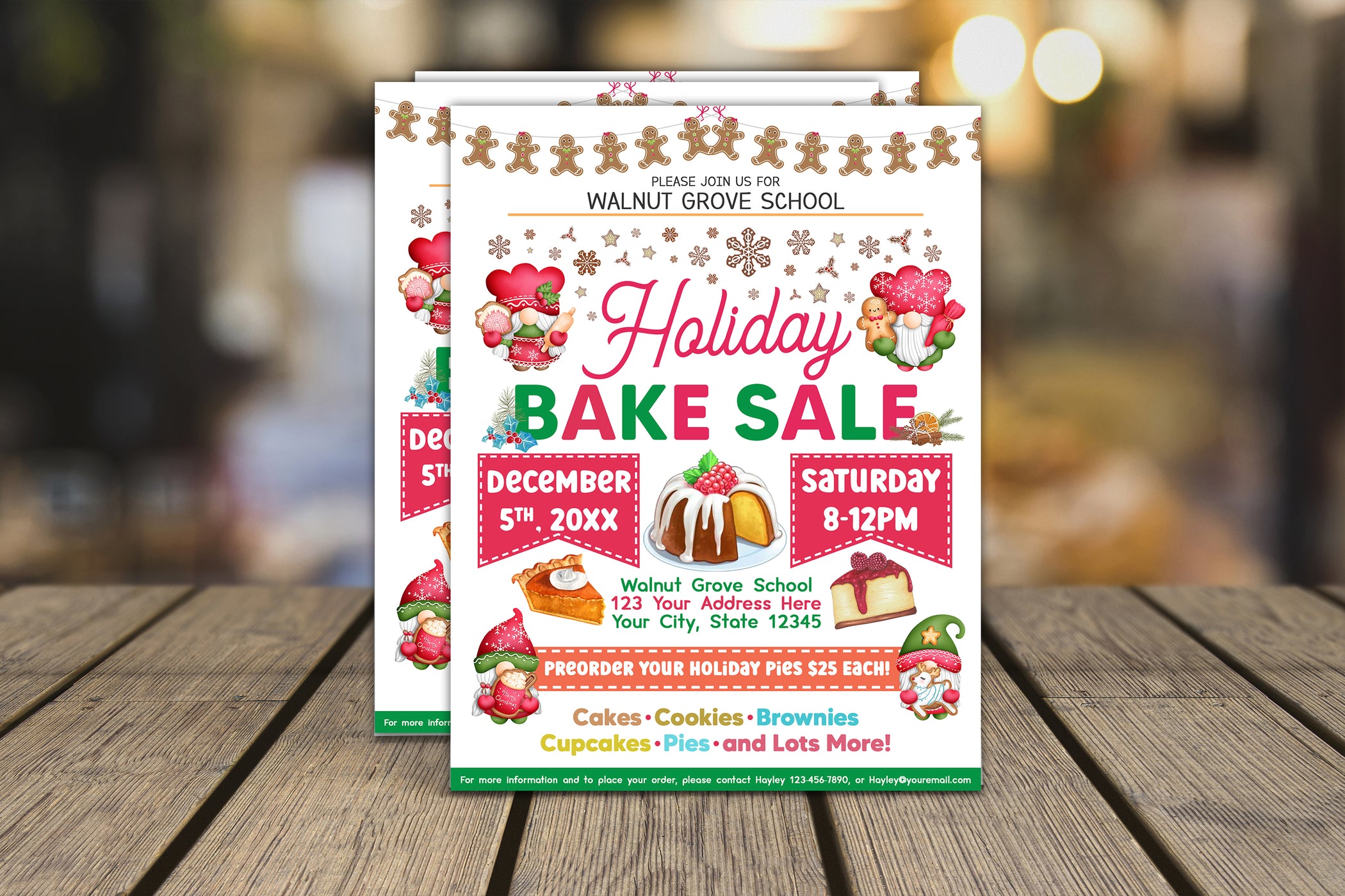 DIY Editable Holiday Sale Flyer Template, School Family Fundraiser Eve ...
