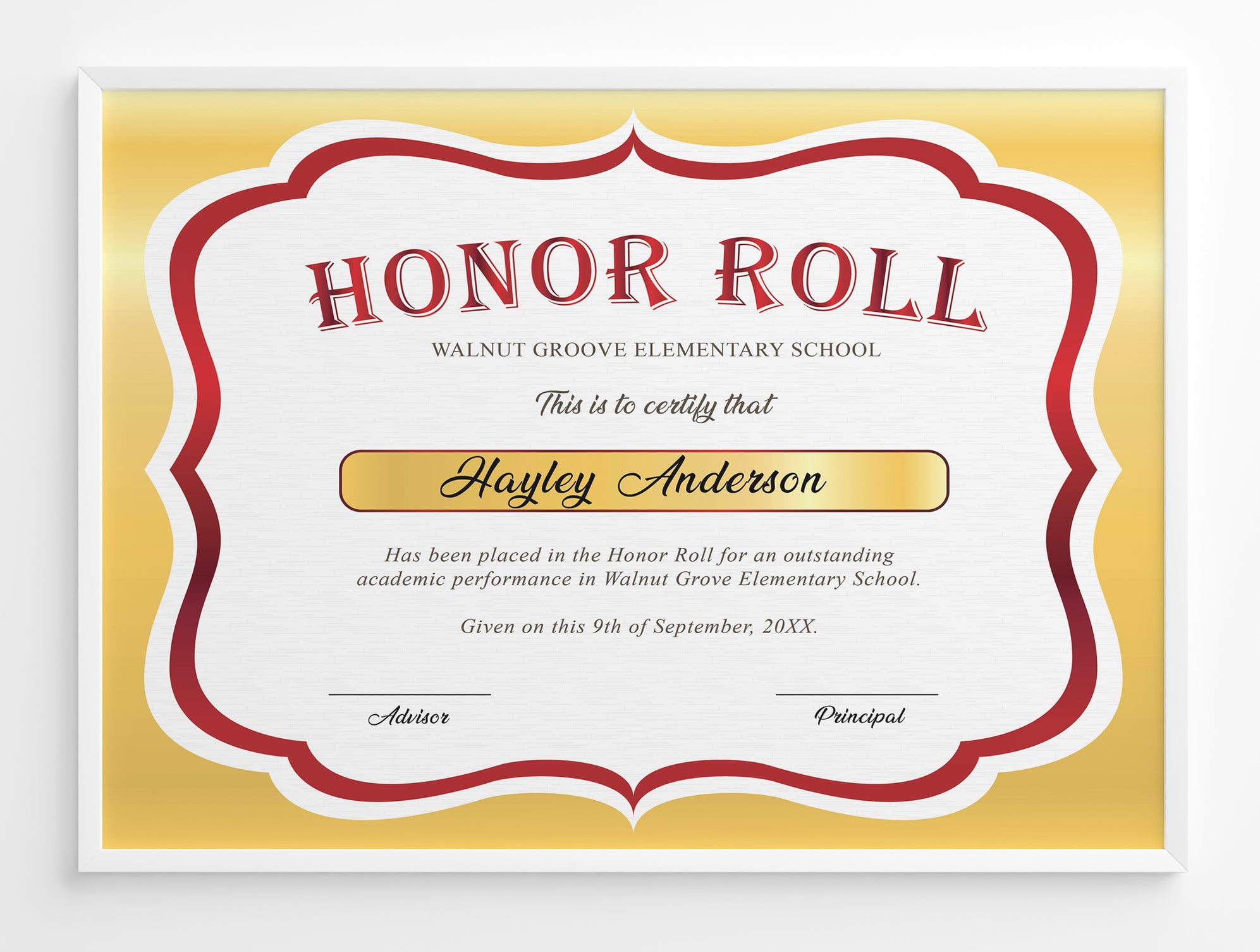 DIY Honor Roll Certificate Red and Beige Template, Honor Roll Awards ...