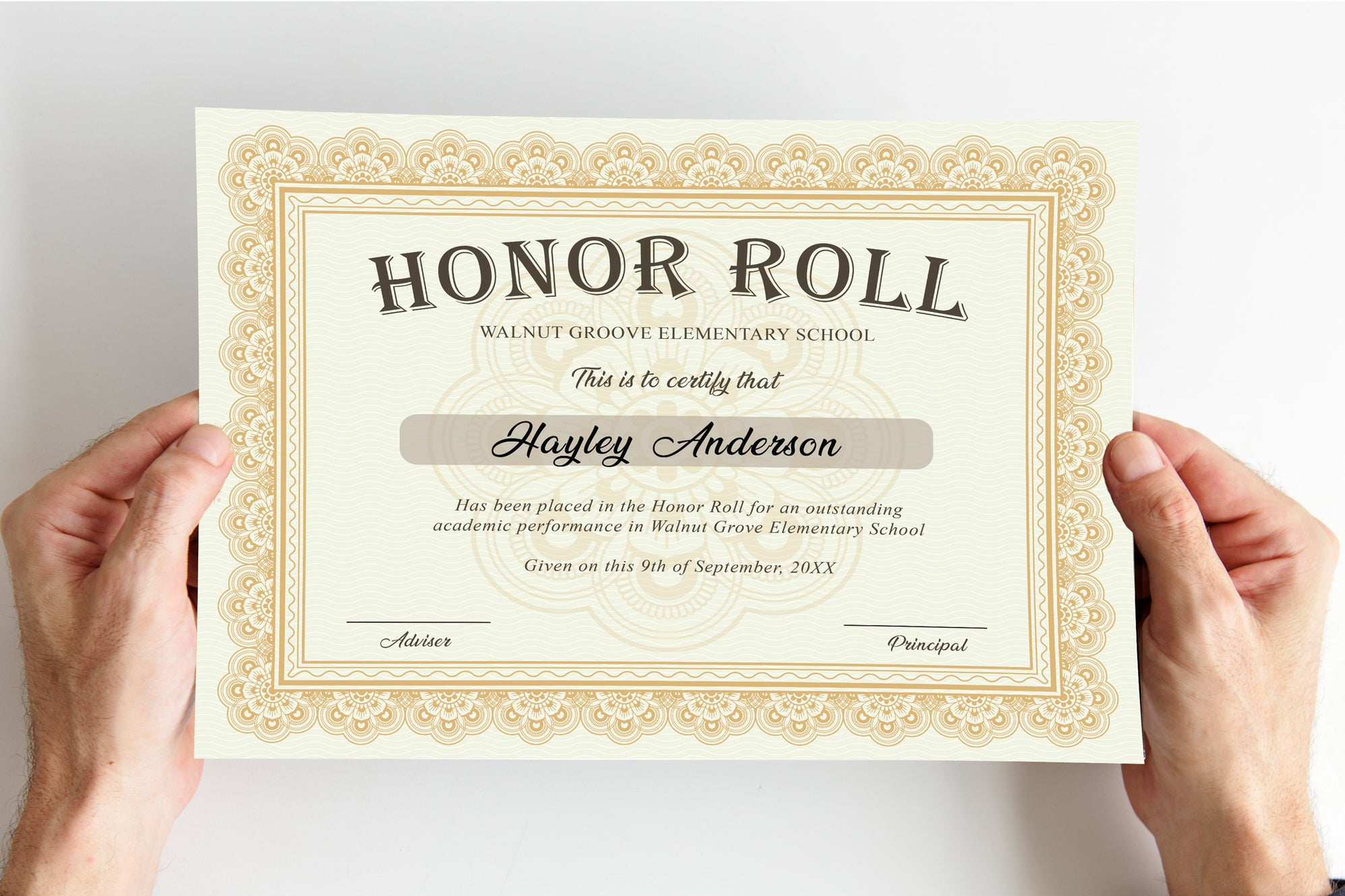 DIY Editable Honor Roll Certificate Template, Recognition Certificate ...