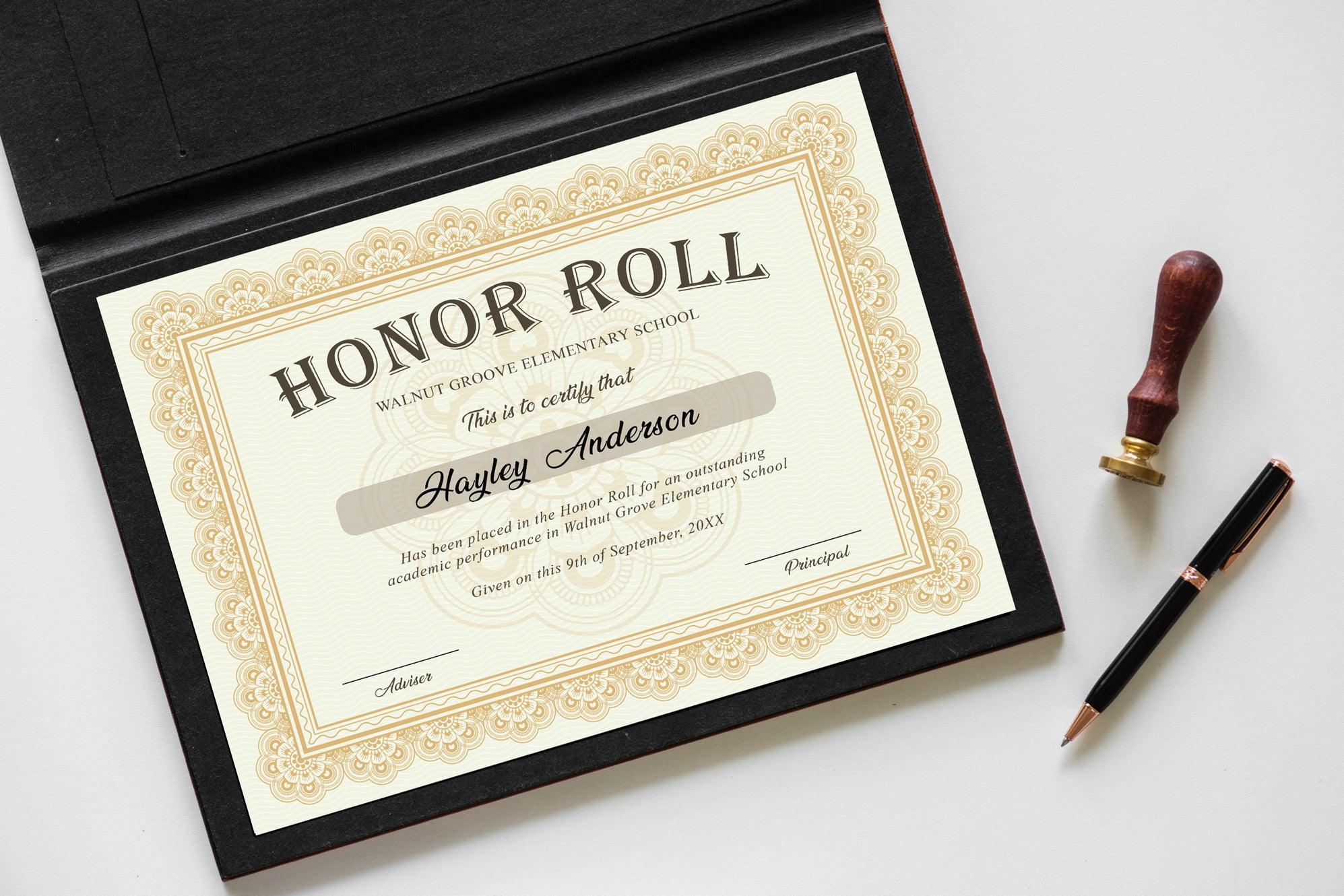 DIY Editable Honor Roll Certificate Template, Recognition Certificate ...