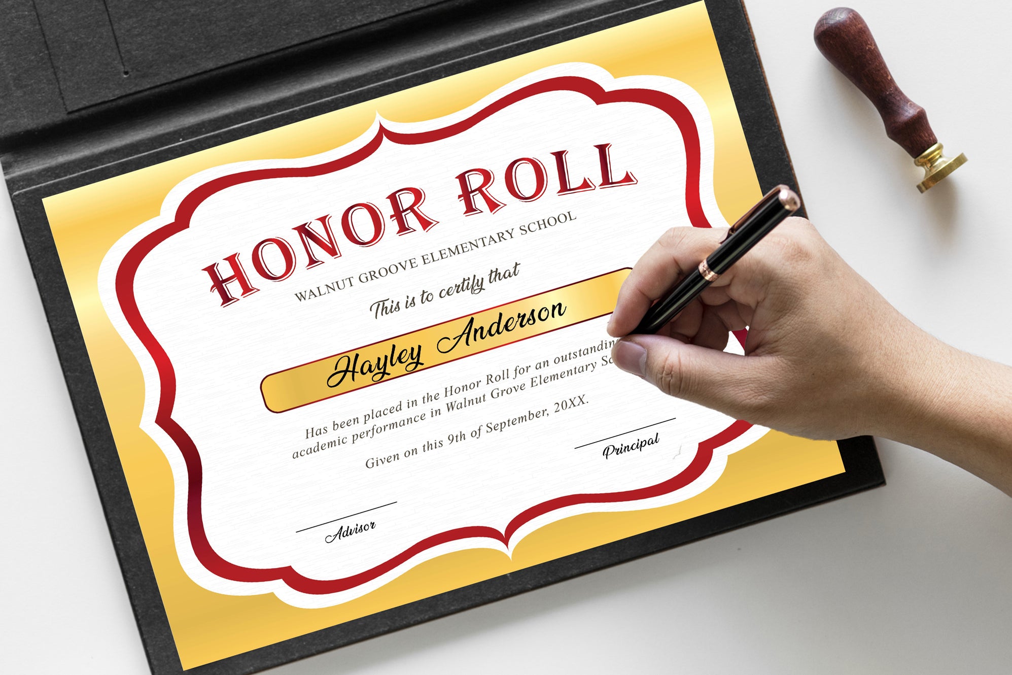 DIY Honor Roll Certificate Red and Beige Template, Honor Roll Awards ...