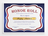 Honor Roll School Award Certificate Template — Posh Park