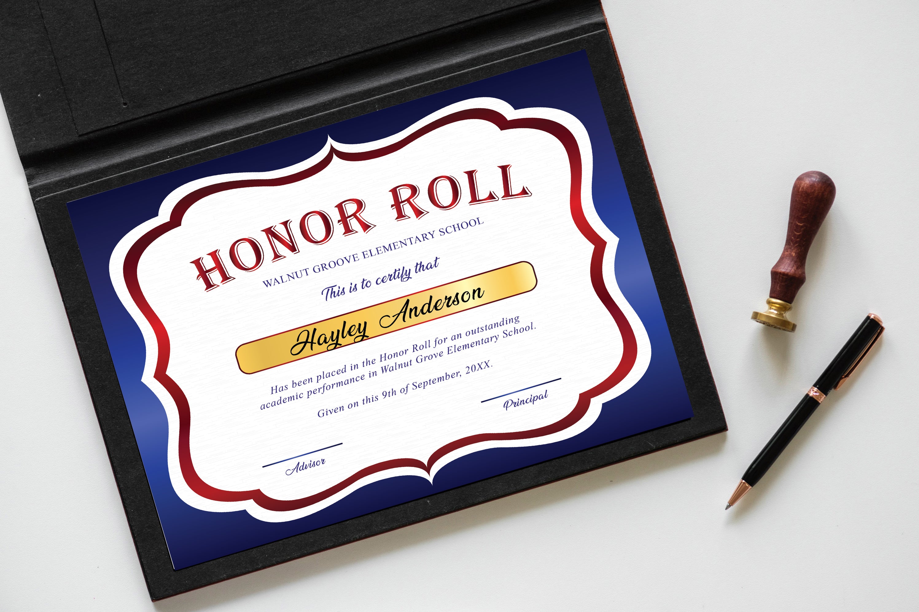 Honor Roll School Award Certificate Template — Posh Park