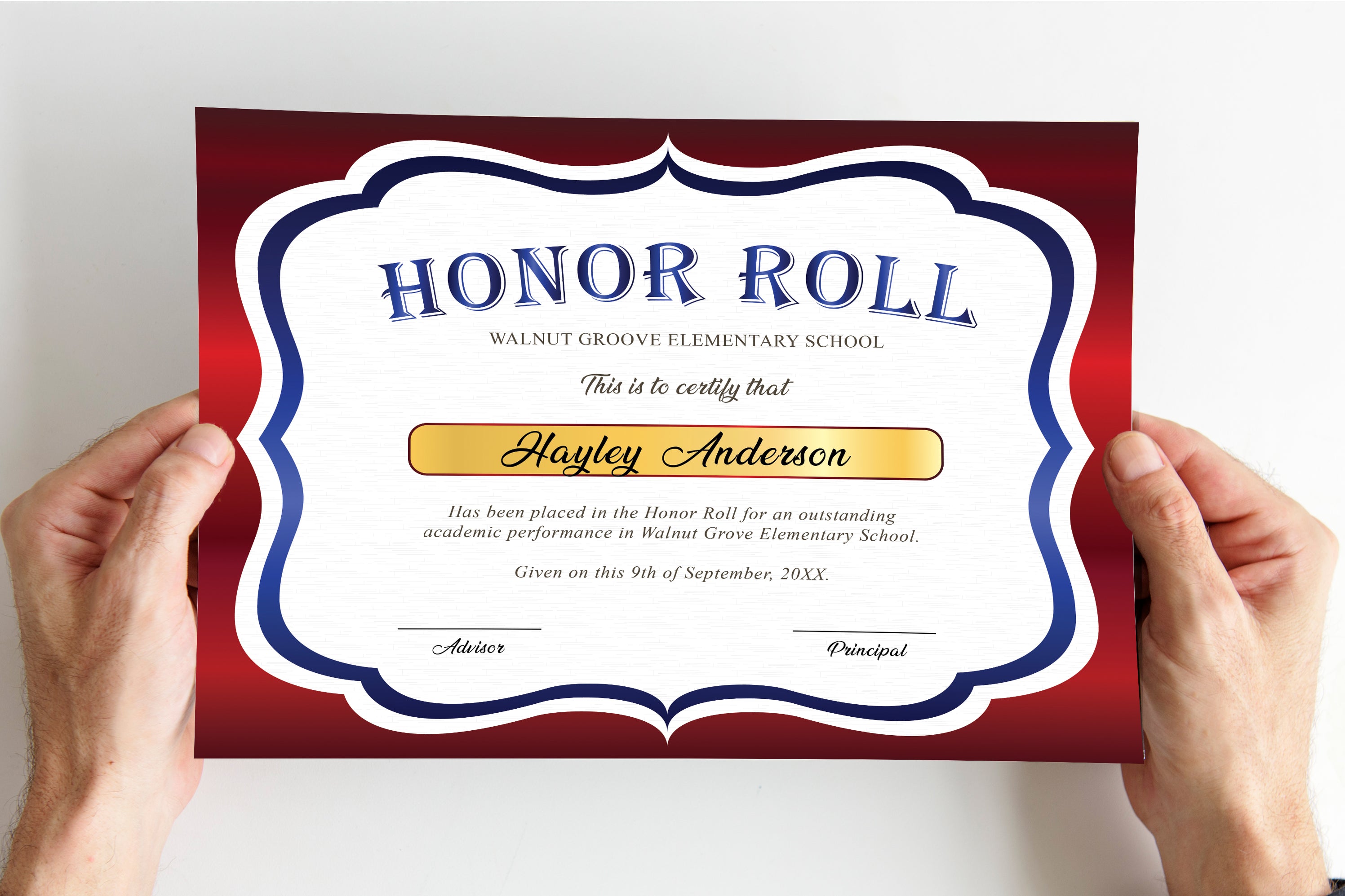 DIY Editable Honor Roll Award Certificate Set of 4 Bundle, Custom Stud ...