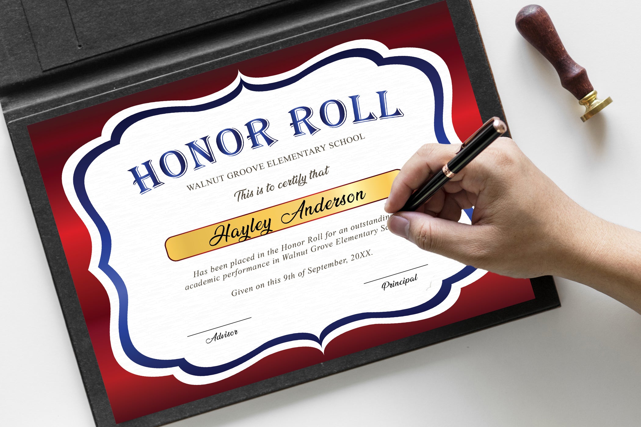 Editable School Award Certificates, Red Honor Roll Awards, Honor Roll ...
