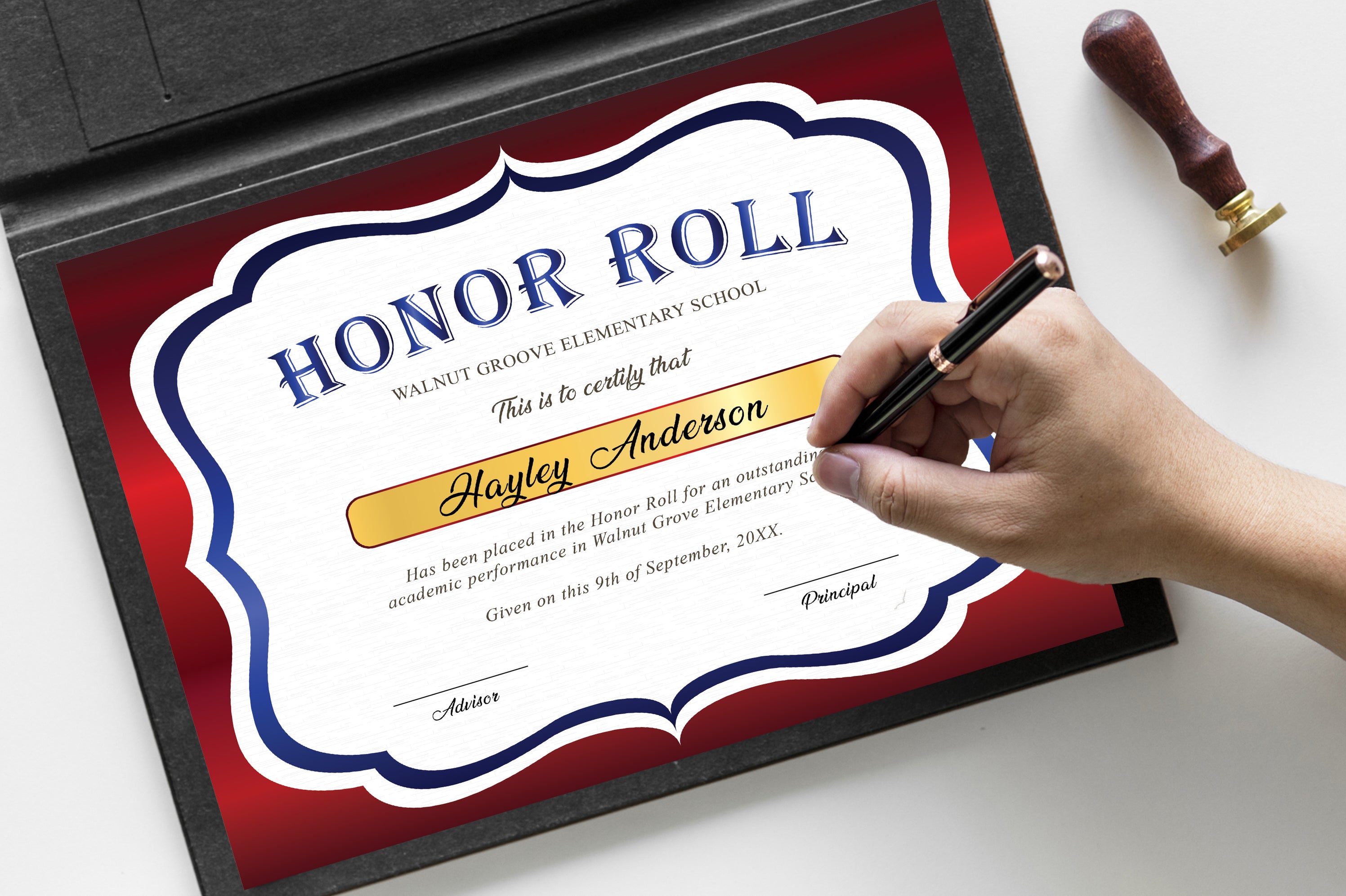 Editable School Award Certificates, Red Honor Roll Awards, Honor Roll ...