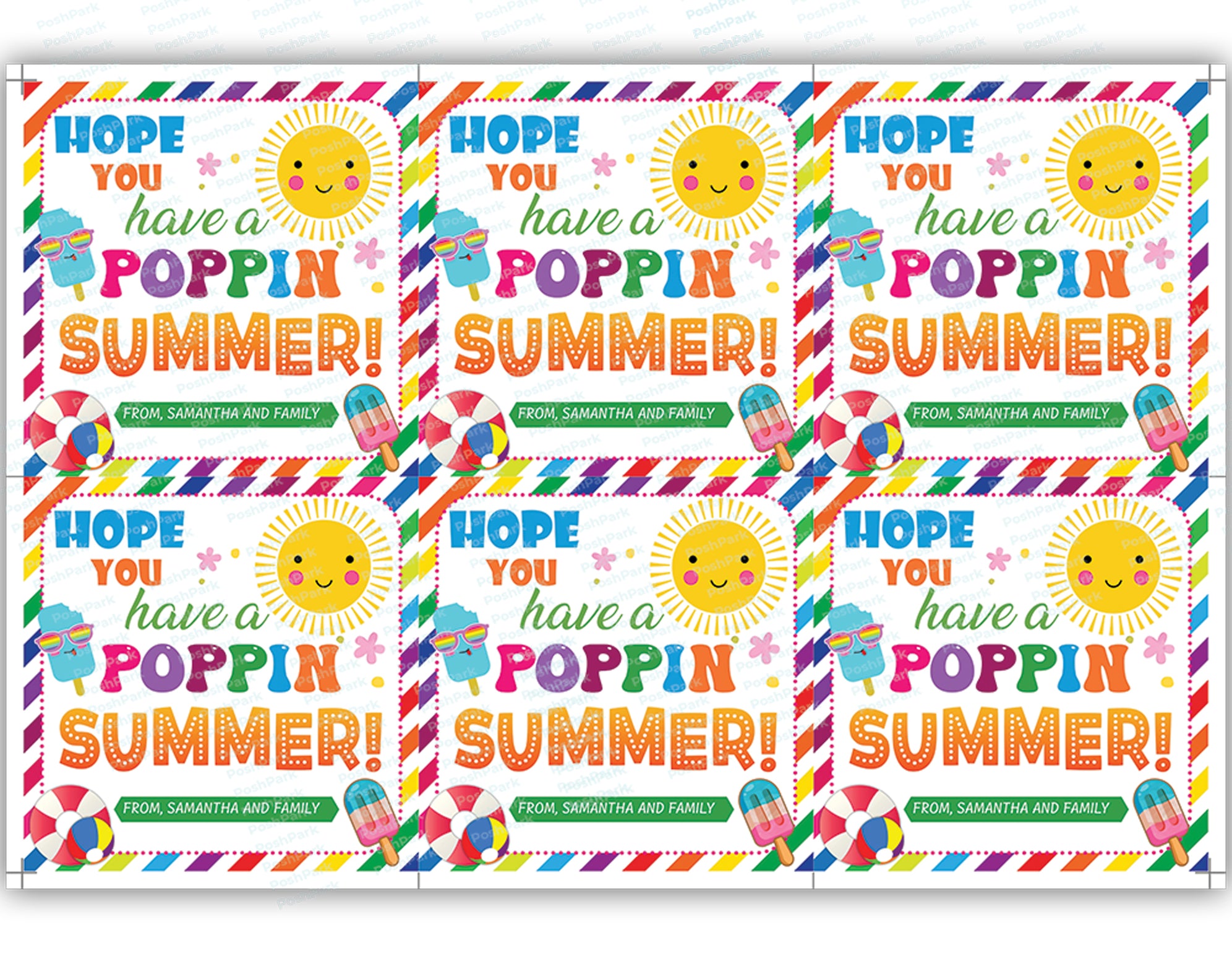 Editable Hope you Have a Popping Summer Tag, Customizable Cute Summer ...