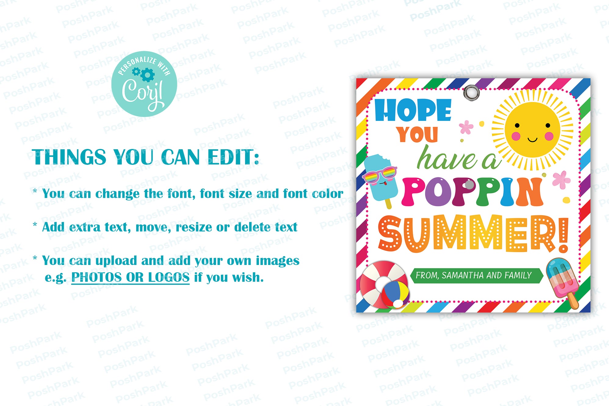 Editable Hope you Have a Popping Summer Tag, Customizable Cute Summer ...
