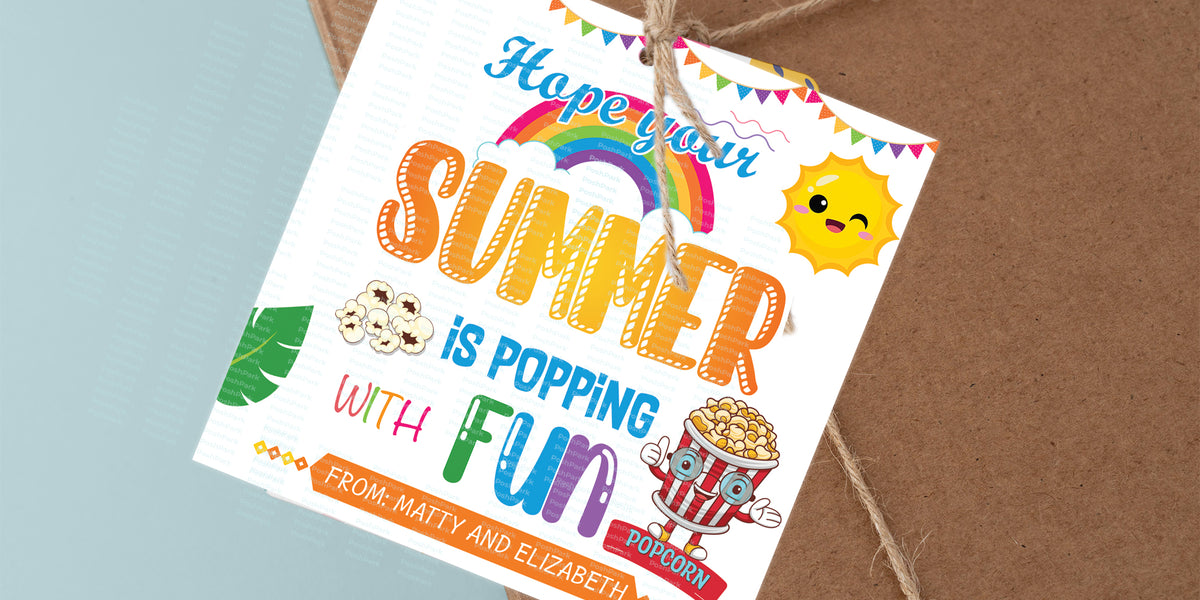 Editable Hope Your Summer is Popping with Fun Gift Tags, Summer Gift T ...