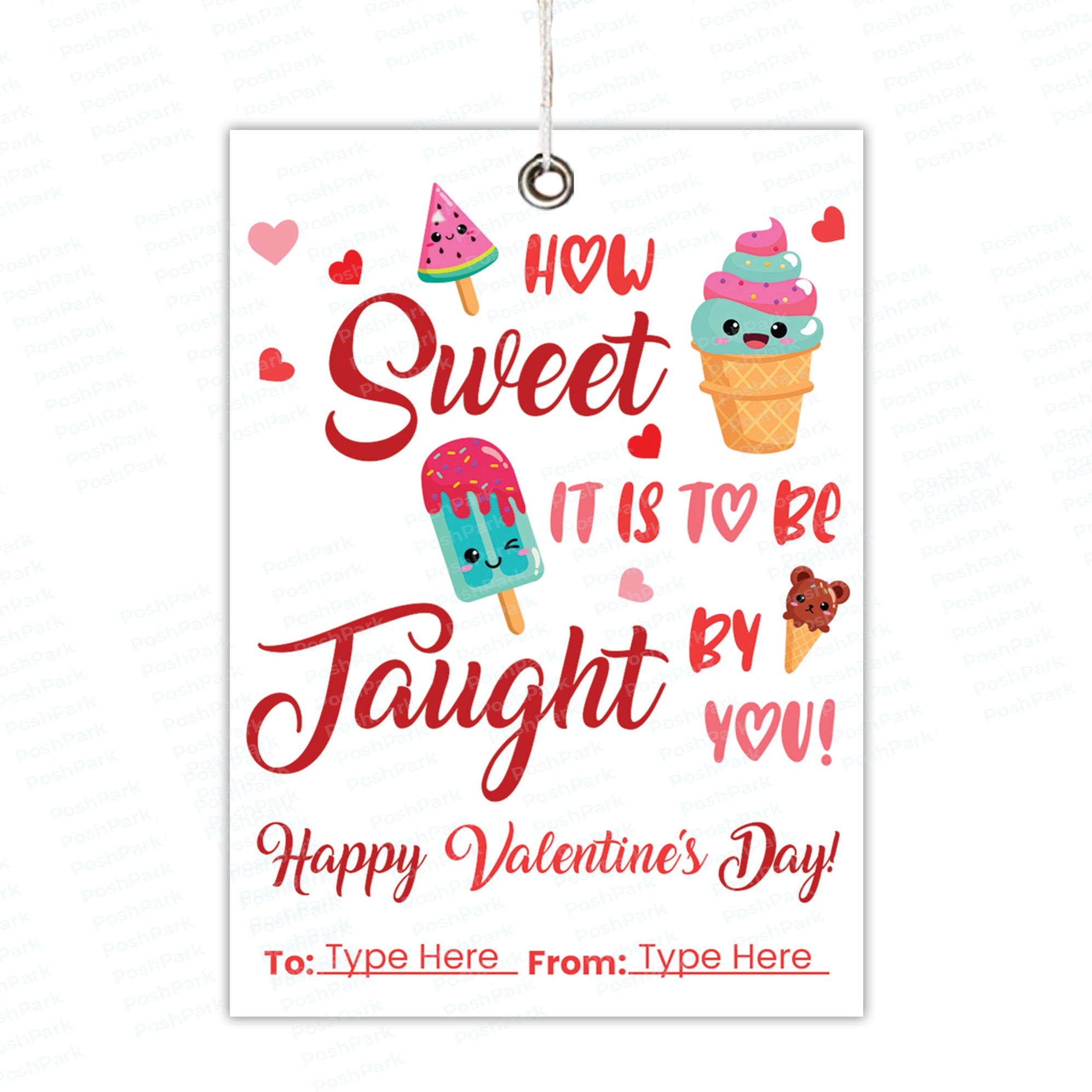 Editable How Sweet It Is to be Taught by You Gift Tags, DIY Valentines ...